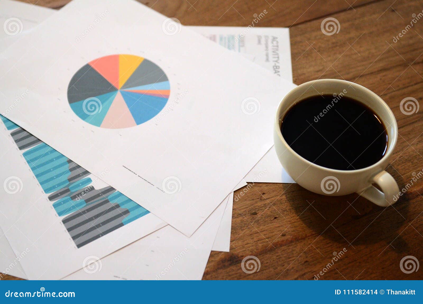 Coffee on Table and Business Paperwork Stock Photo - Image of bank ...