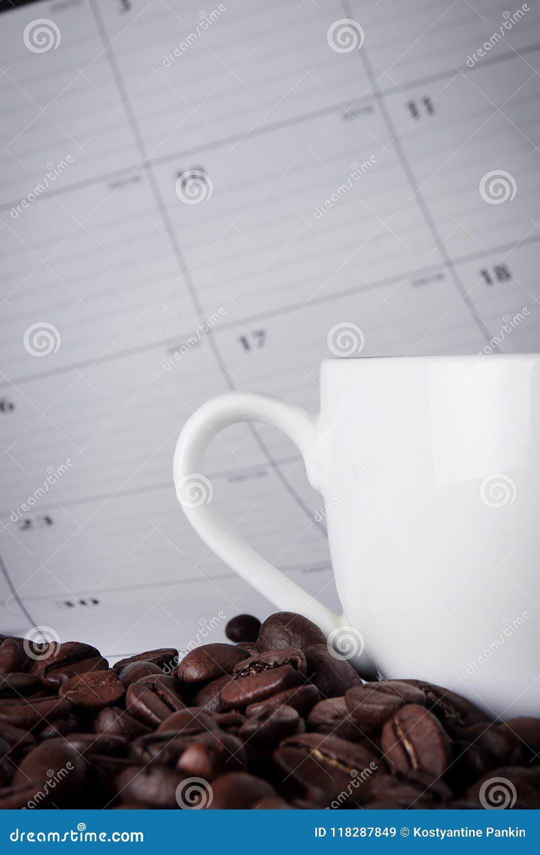 Coffee on the Table with Calendar Stock Image - Image of business ...