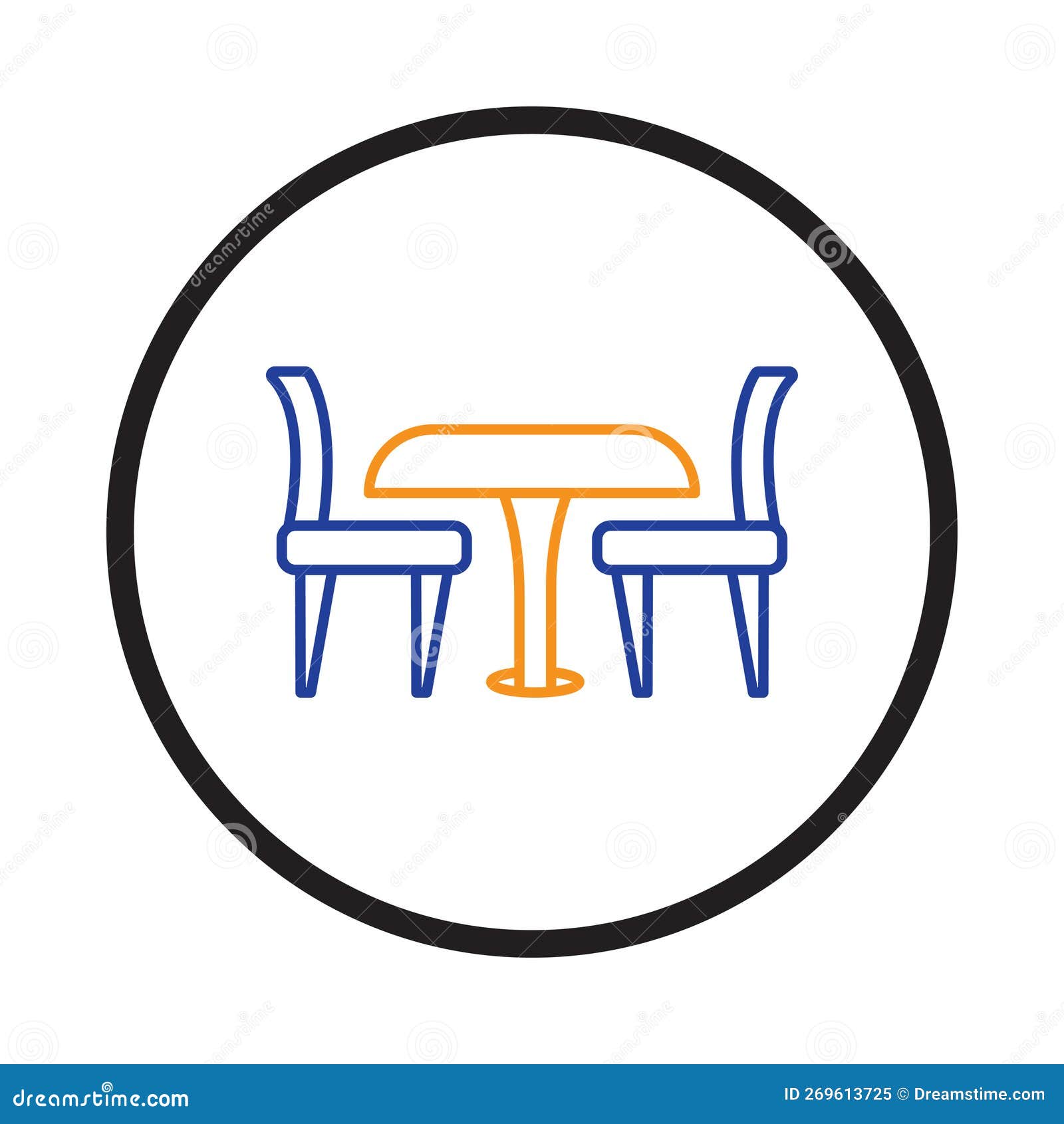 Coffee table chair icon stock vector. Illustration of chair - 269613725