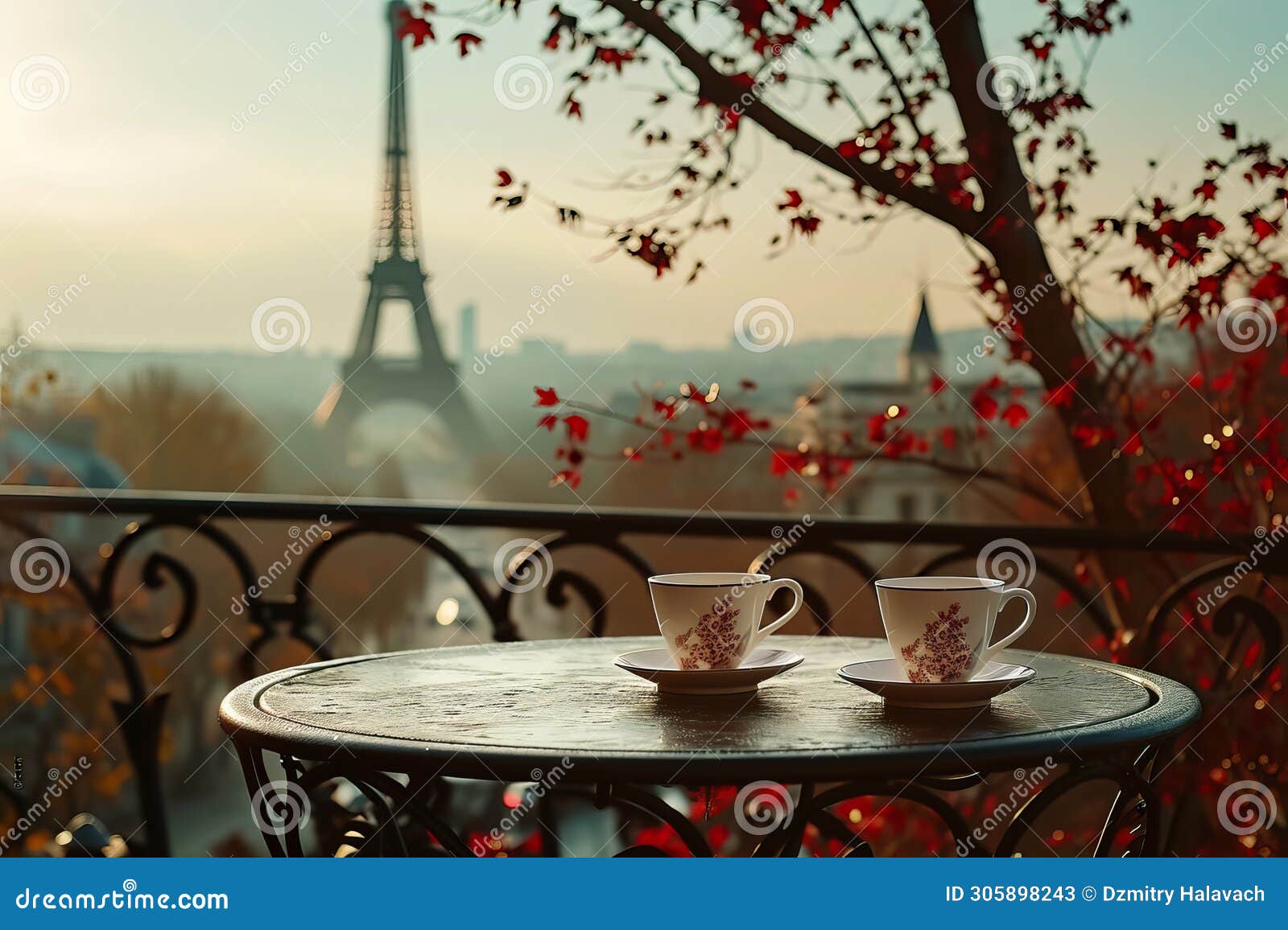 Coffee on Table and Eiffel Tower in Paris Stock Image - Image of ...