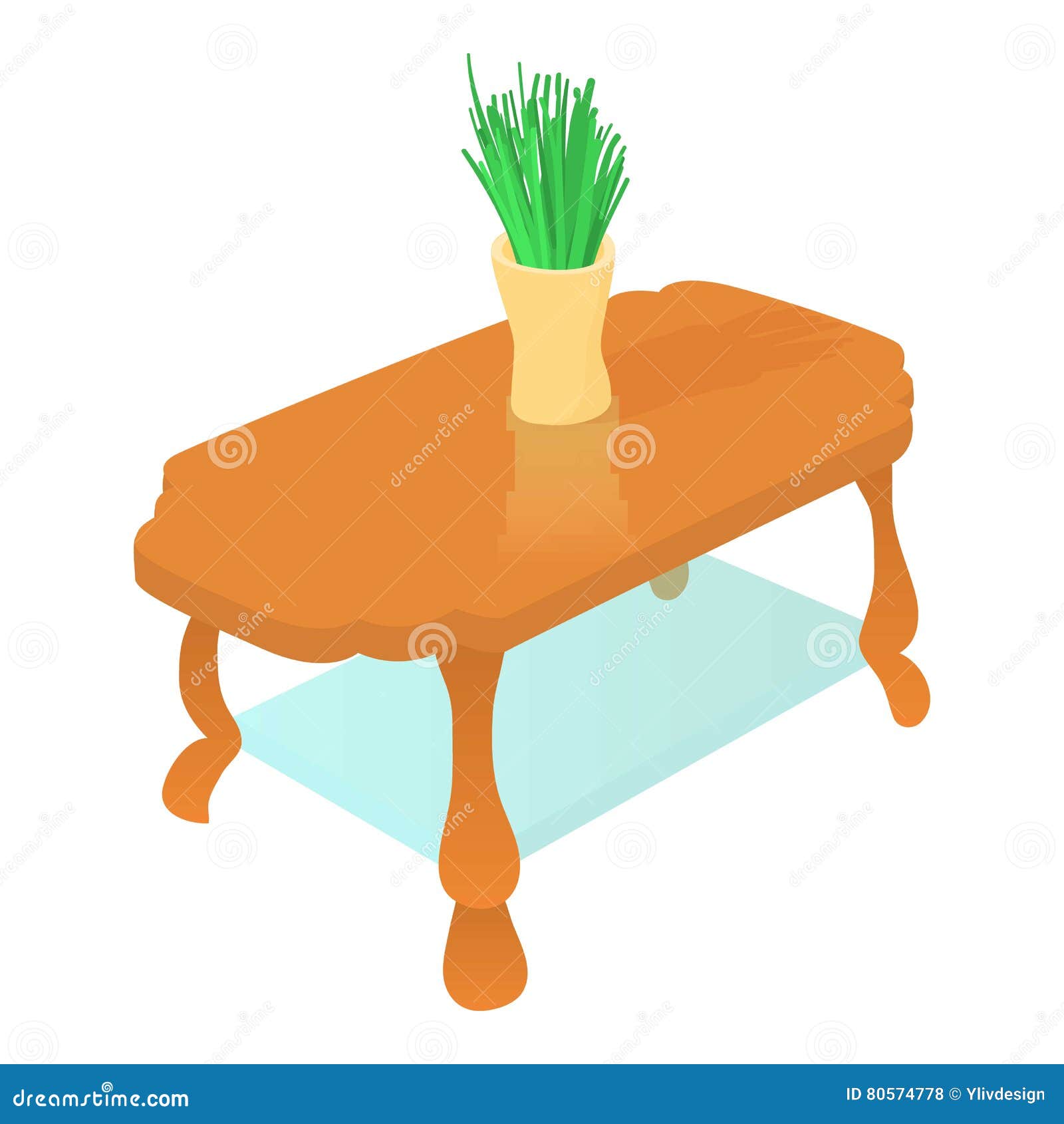 Coffee Table Icon, Cartoon Style Stock Illustration - Illustration of ...
