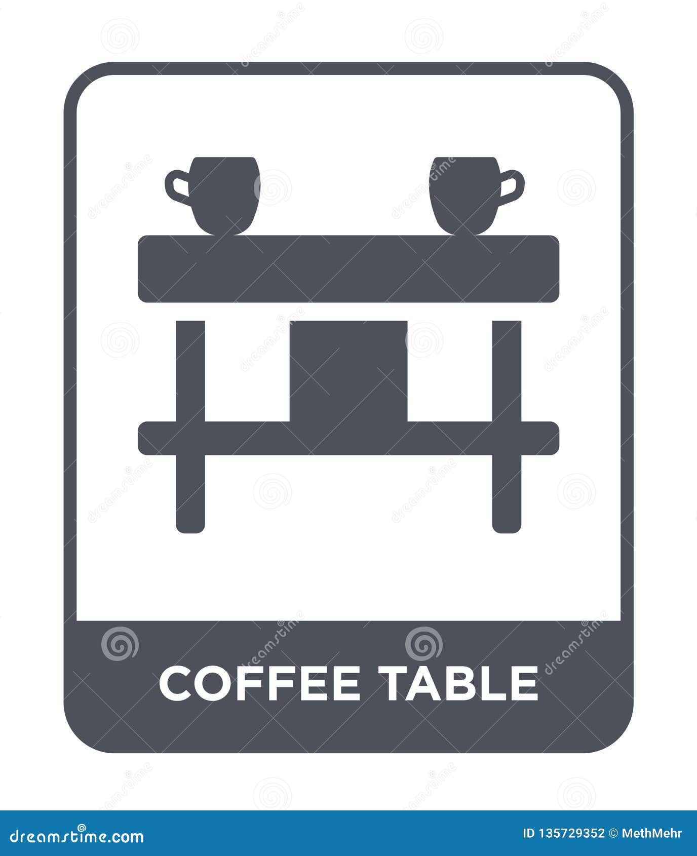 Coffee Table Icon in Trendy Design Style. Coffee Table Icon Isolated on ...