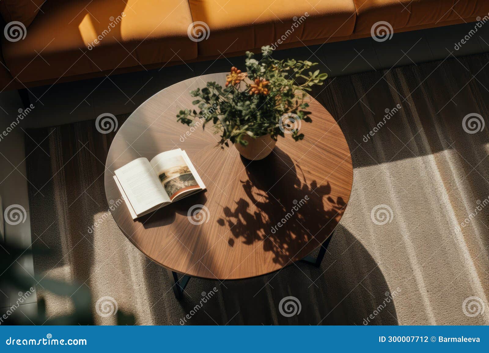 A Coffee Table in a Living Room, View from Above. Generative AI Stock ...