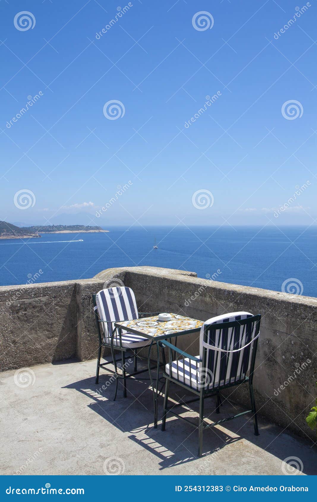 Coffee table with sea stock image. Image of ocean, outdoor - 254312383