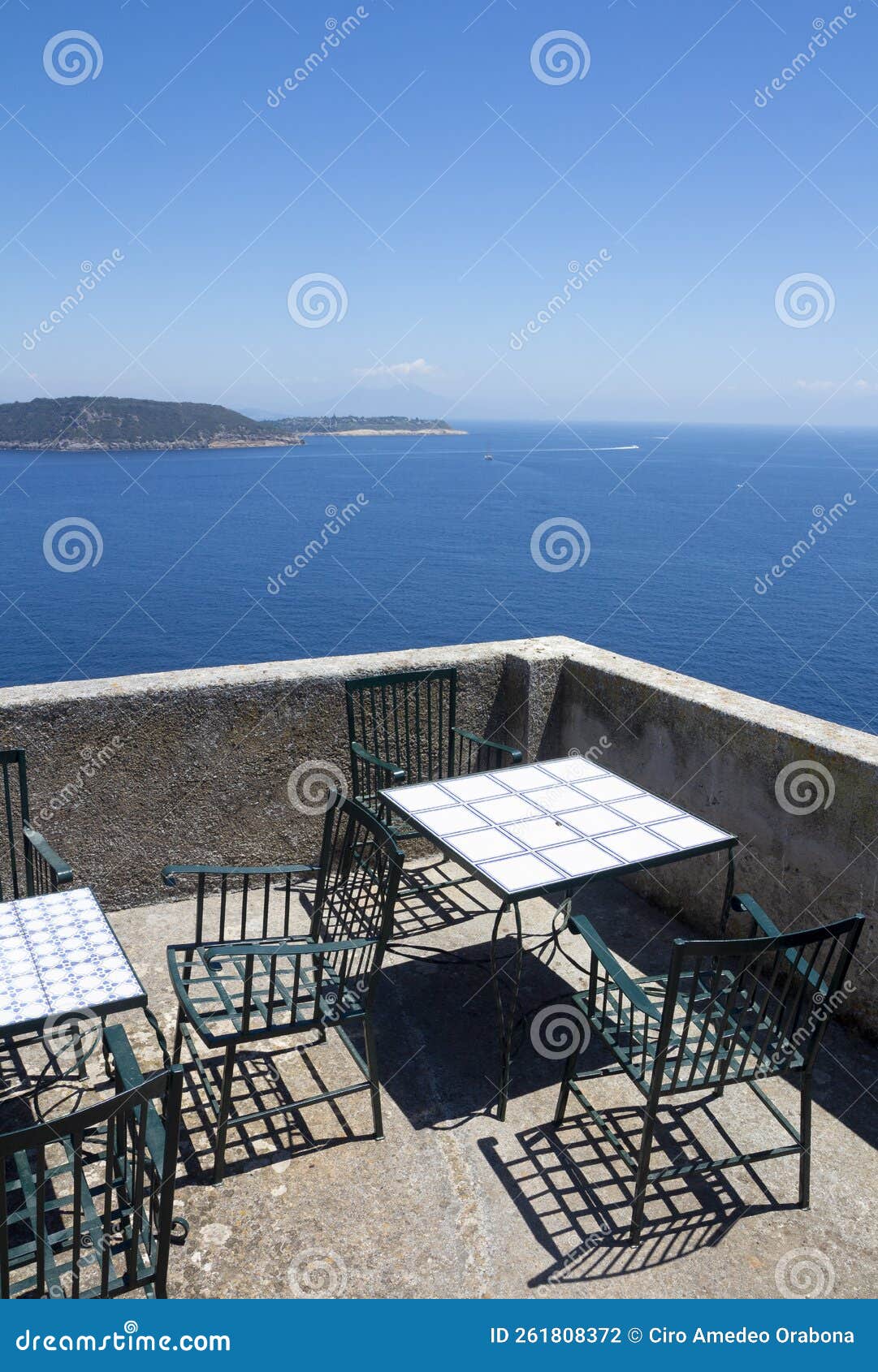 Coffee table with sea stock photo. Image of white, water - 261808372