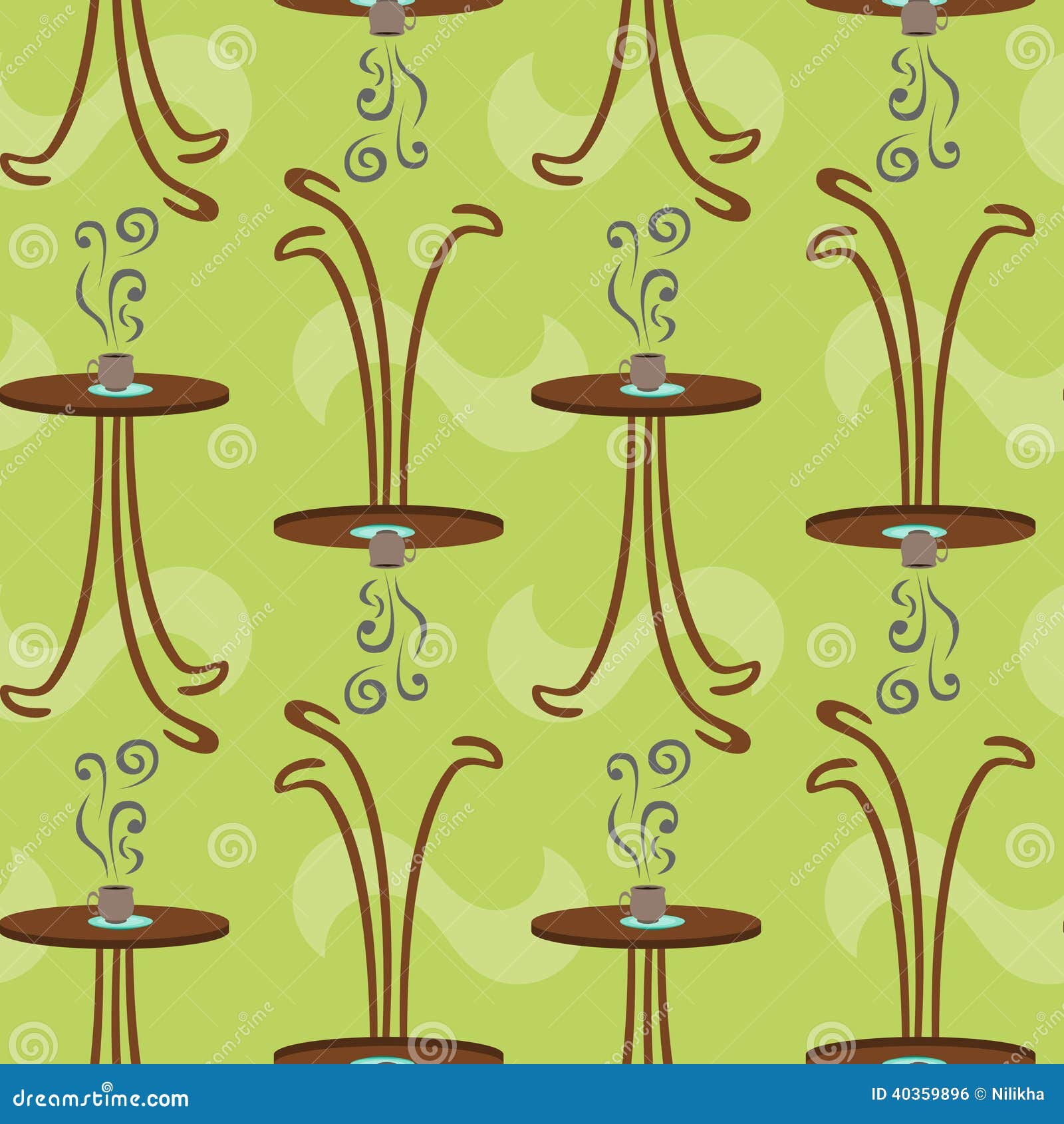 Coffee on Table Seamless Background Design Stock Illustration ...