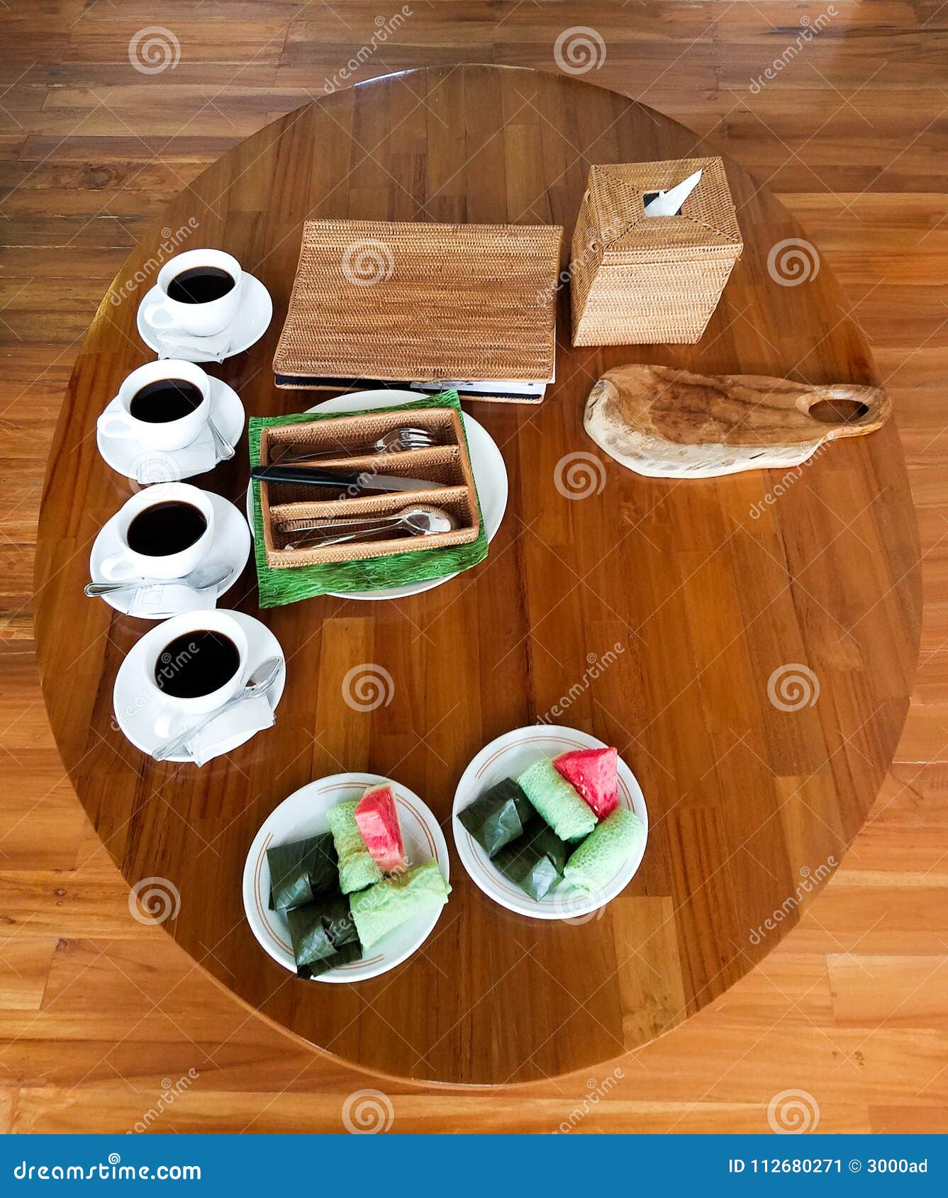 Coffee table setting. stock image. Image of cooking - 112680271