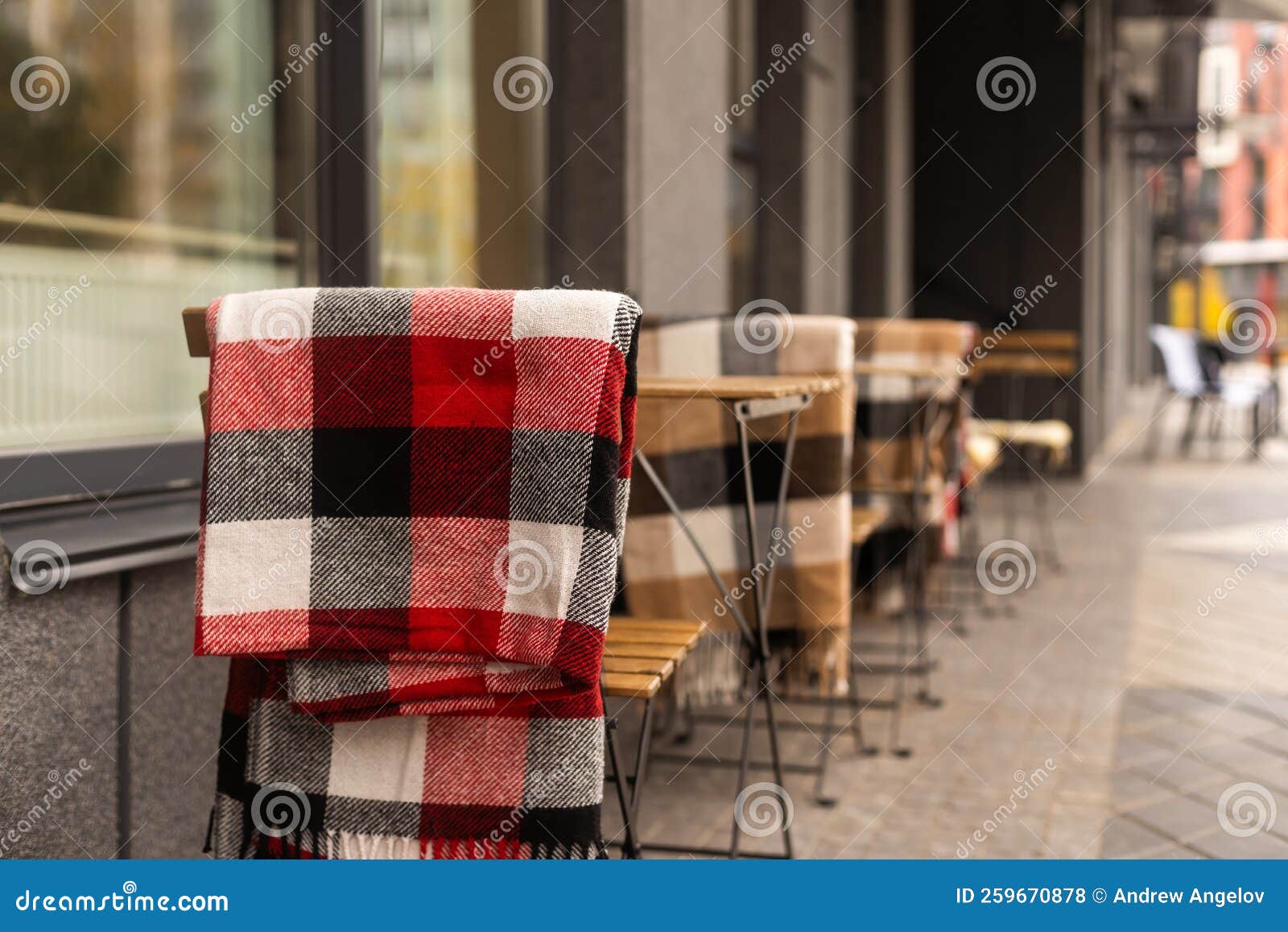 Coffee Table Terrace with Blanket Stock Photo - Image of restaurant ...