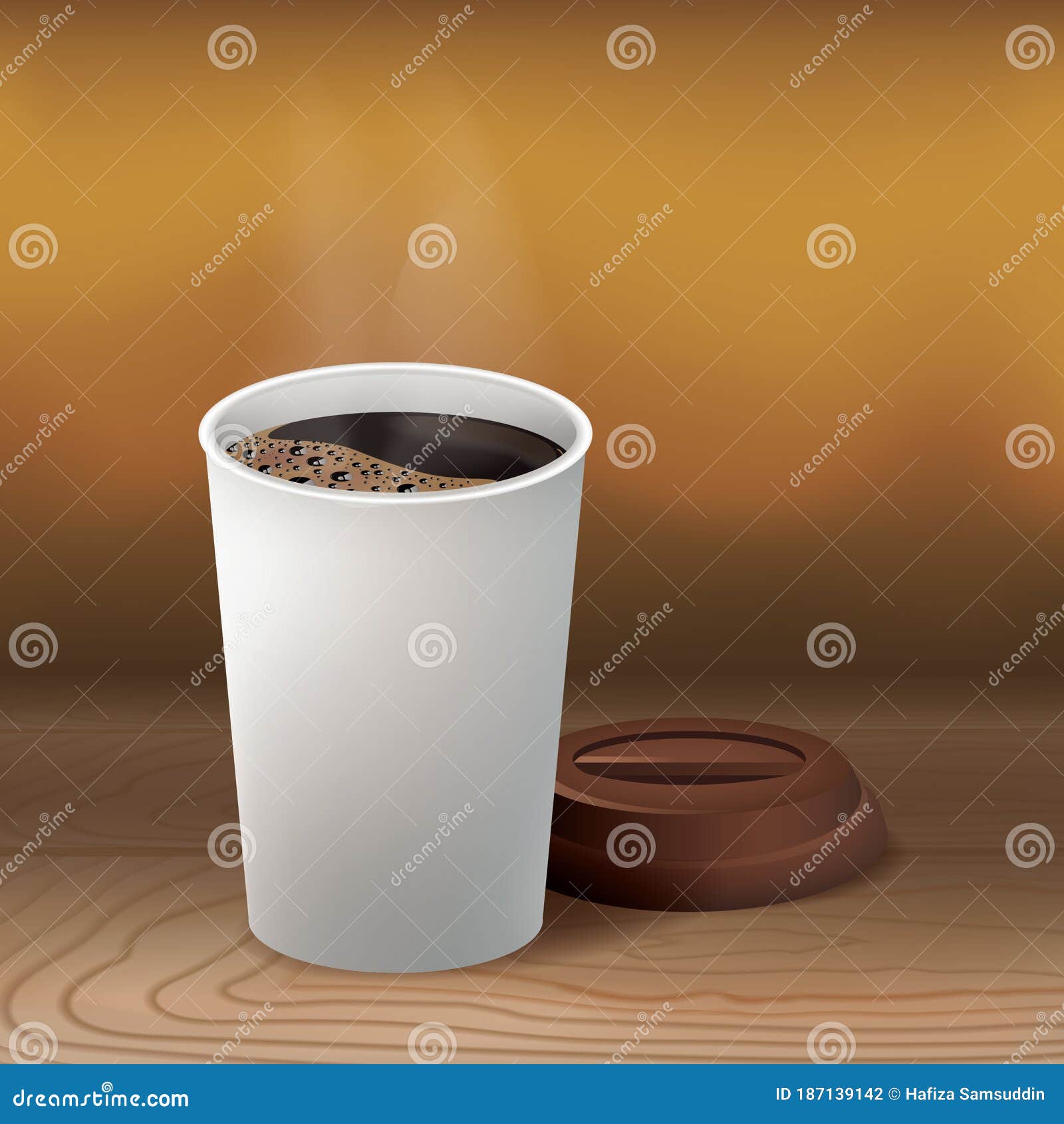 Coffee in Takeaway Cup. Vector Illustration Decorative Design Stock ...