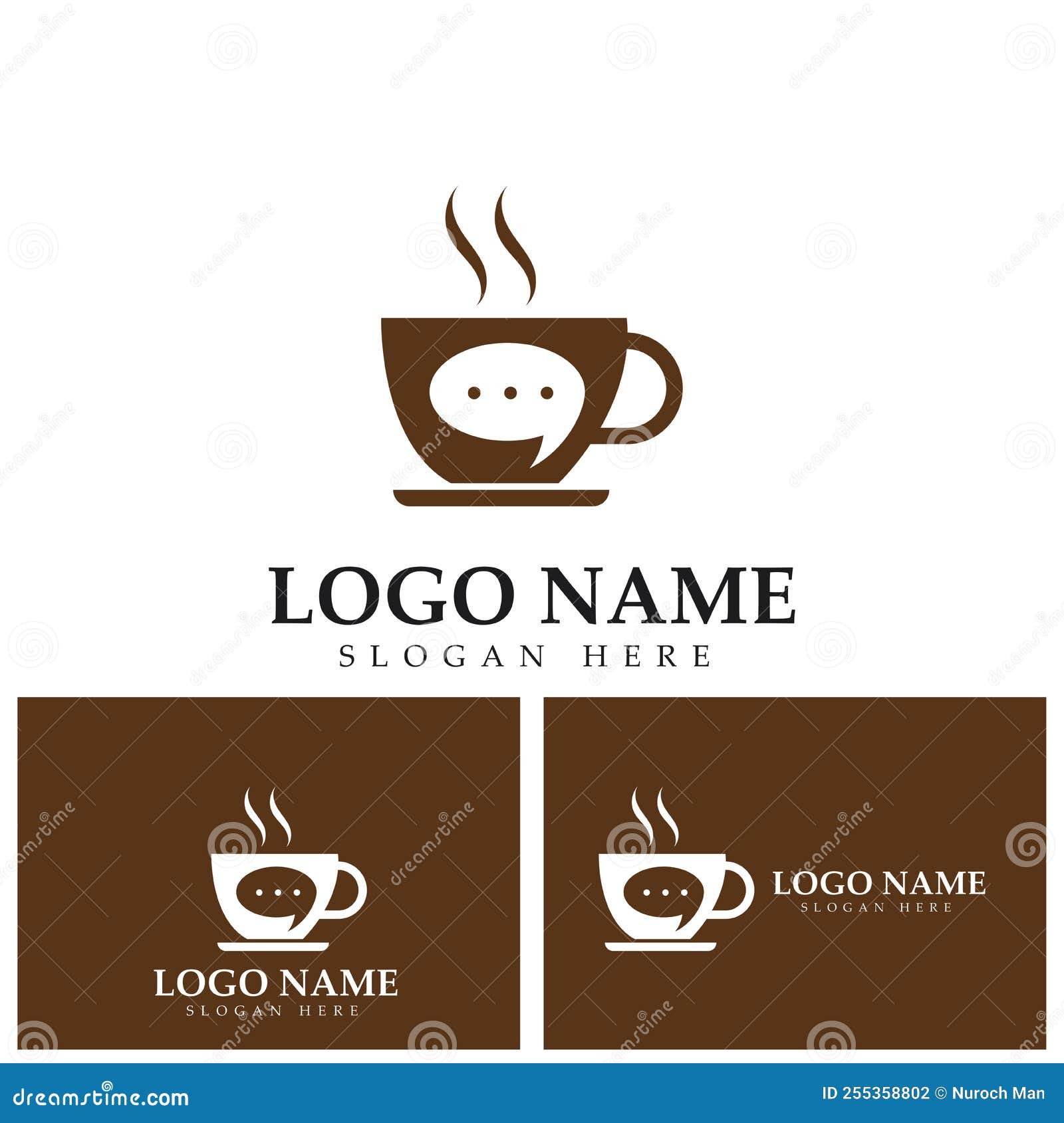 Coffee Talk Logo Vector Icon Illustration. Stock Vector - Illustration ...