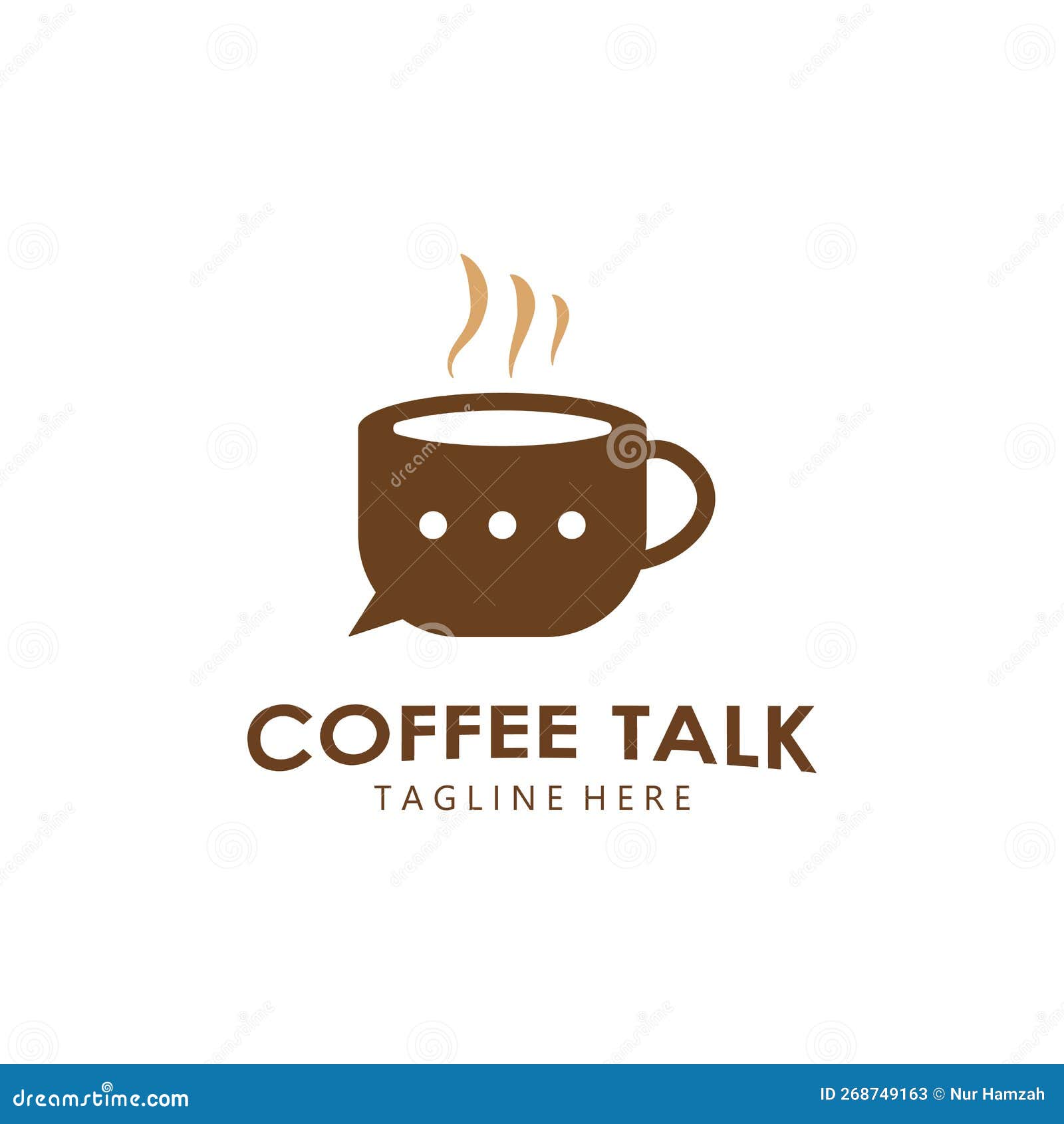 Coffee Talk Vector Logo Template for Coffee Shop Business Stock Vector ...