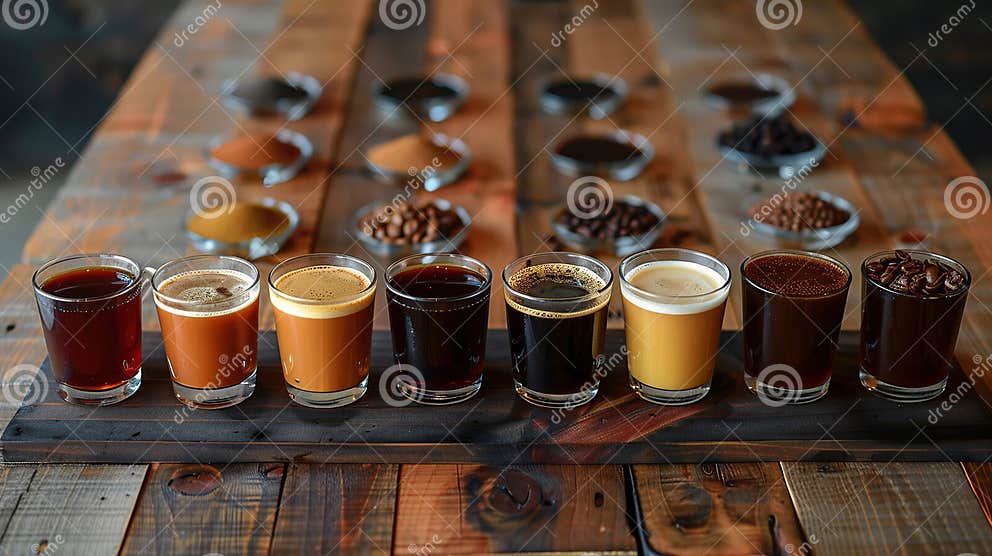 Coffee Tasting Session - Exploring Different Roasts Stock Illustration ...