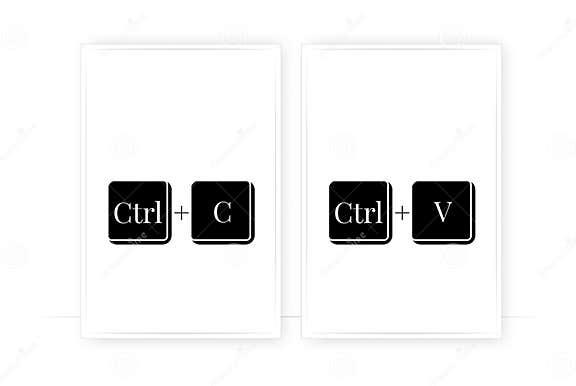 Ctrl Plus C, Ctrl Plus V, Symbol Stock Vector - Illustration of delete ...