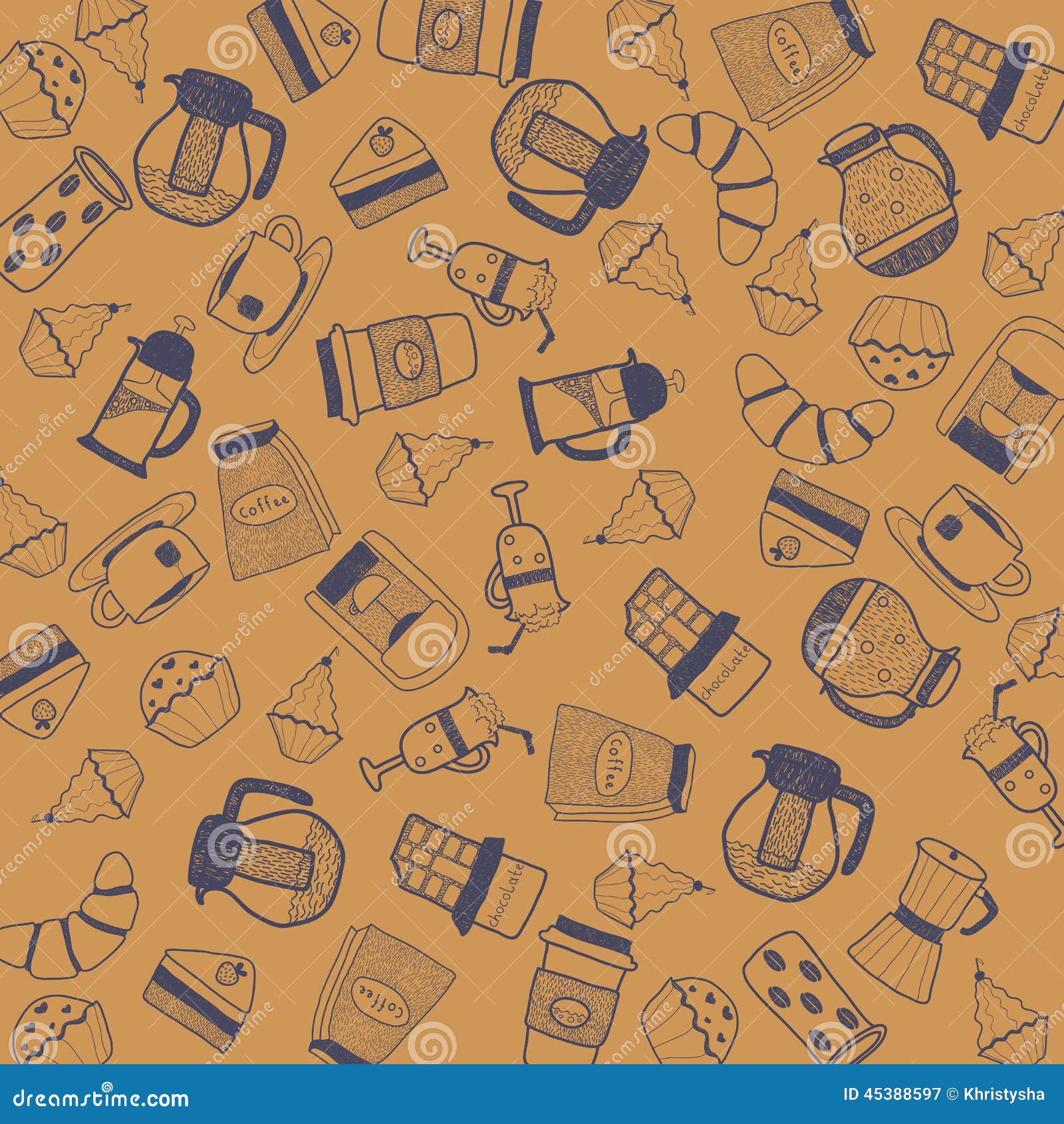 Coffee tea background stock vector. Illustration of background - 45388597