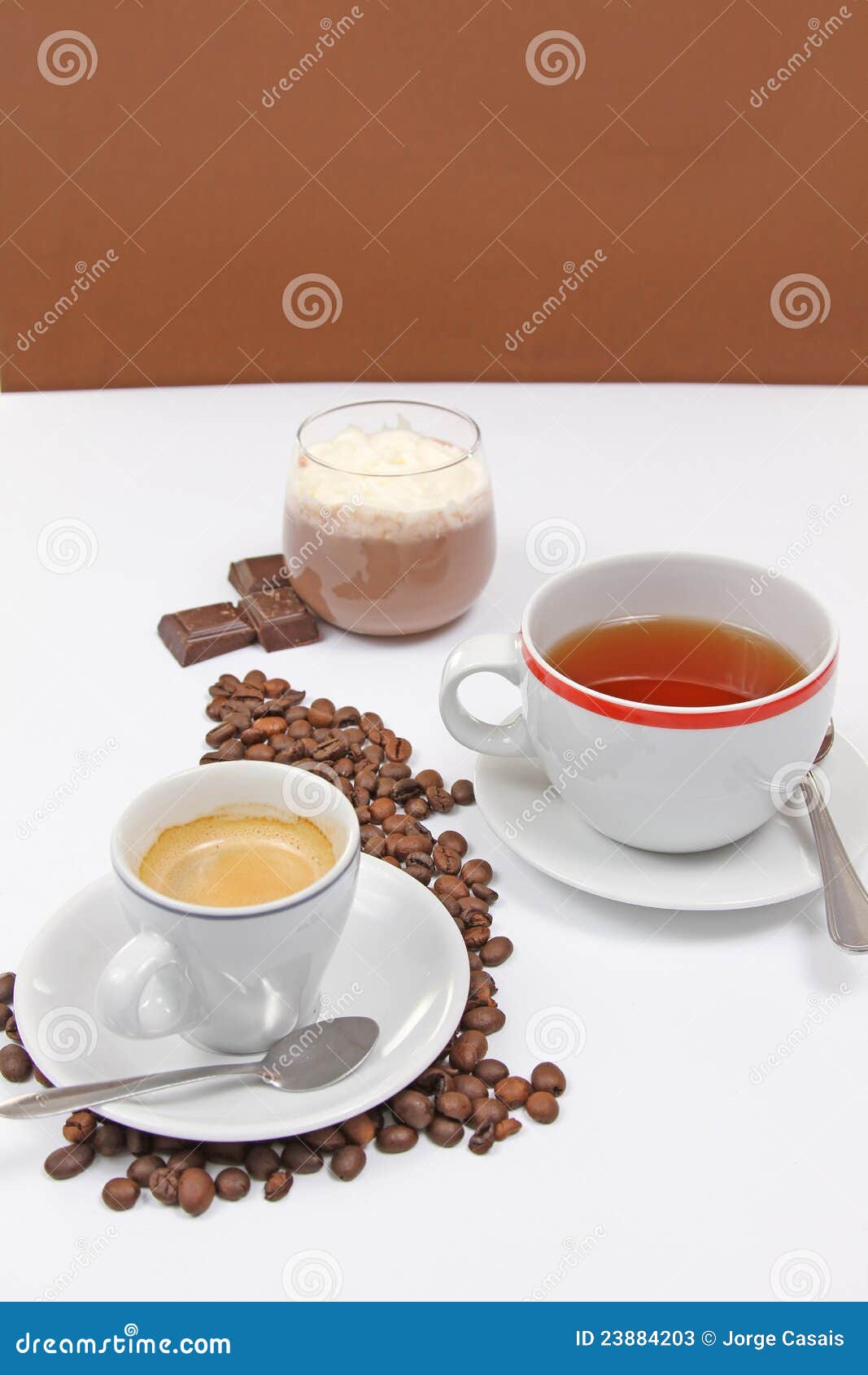 Coffee,tea and choco cream stock image. Image of black - 23884203