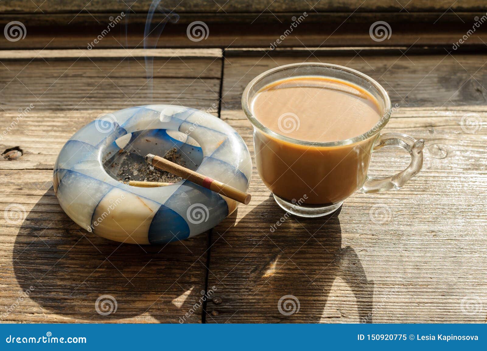 Coffee or Tea Cup and Ashtray for Cigarettes, Coffee Drinking Mug Stock ...