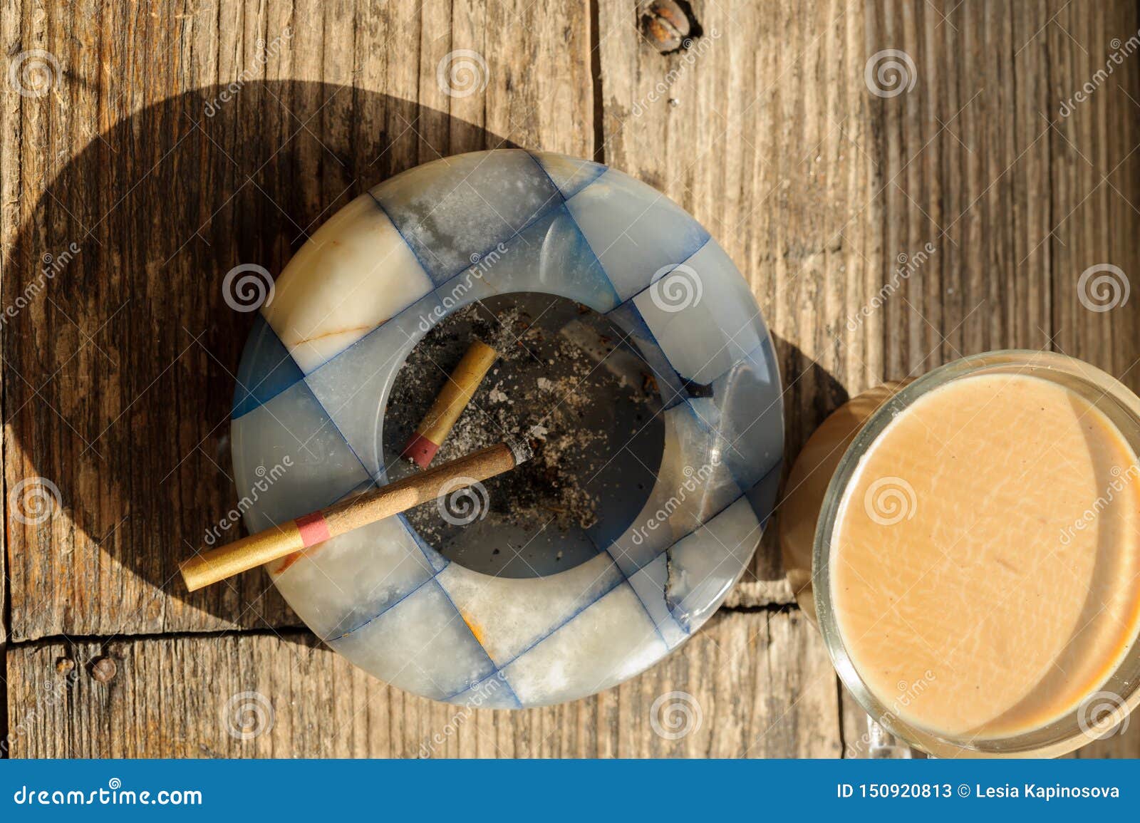 Coffee or Tea Cup and Ashtray for Cigarettes, Coffee Drinking Mug Stock ...