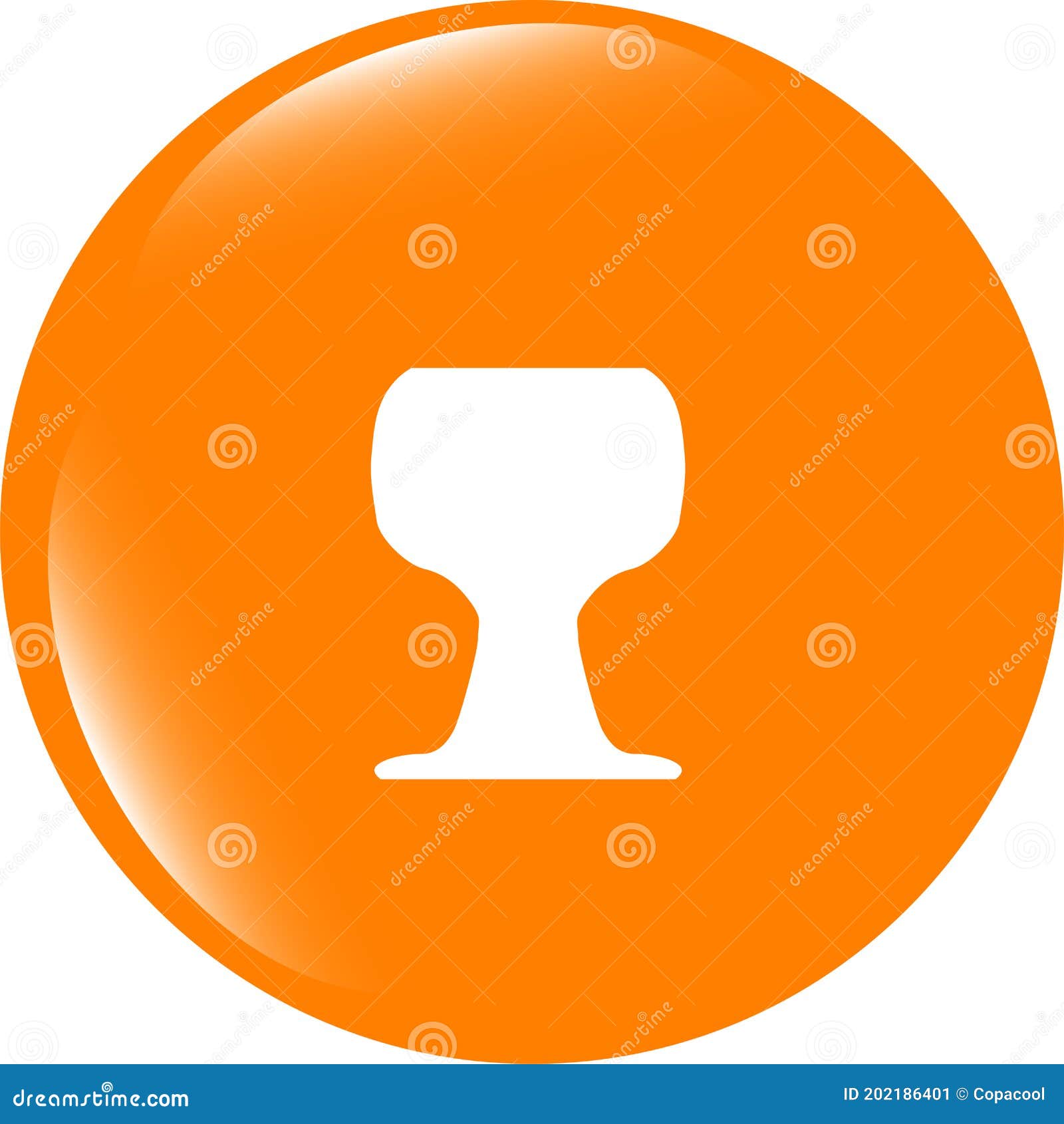 Coffee or Tea Cup Icon, Web Button Isolated Stock Illustration ...