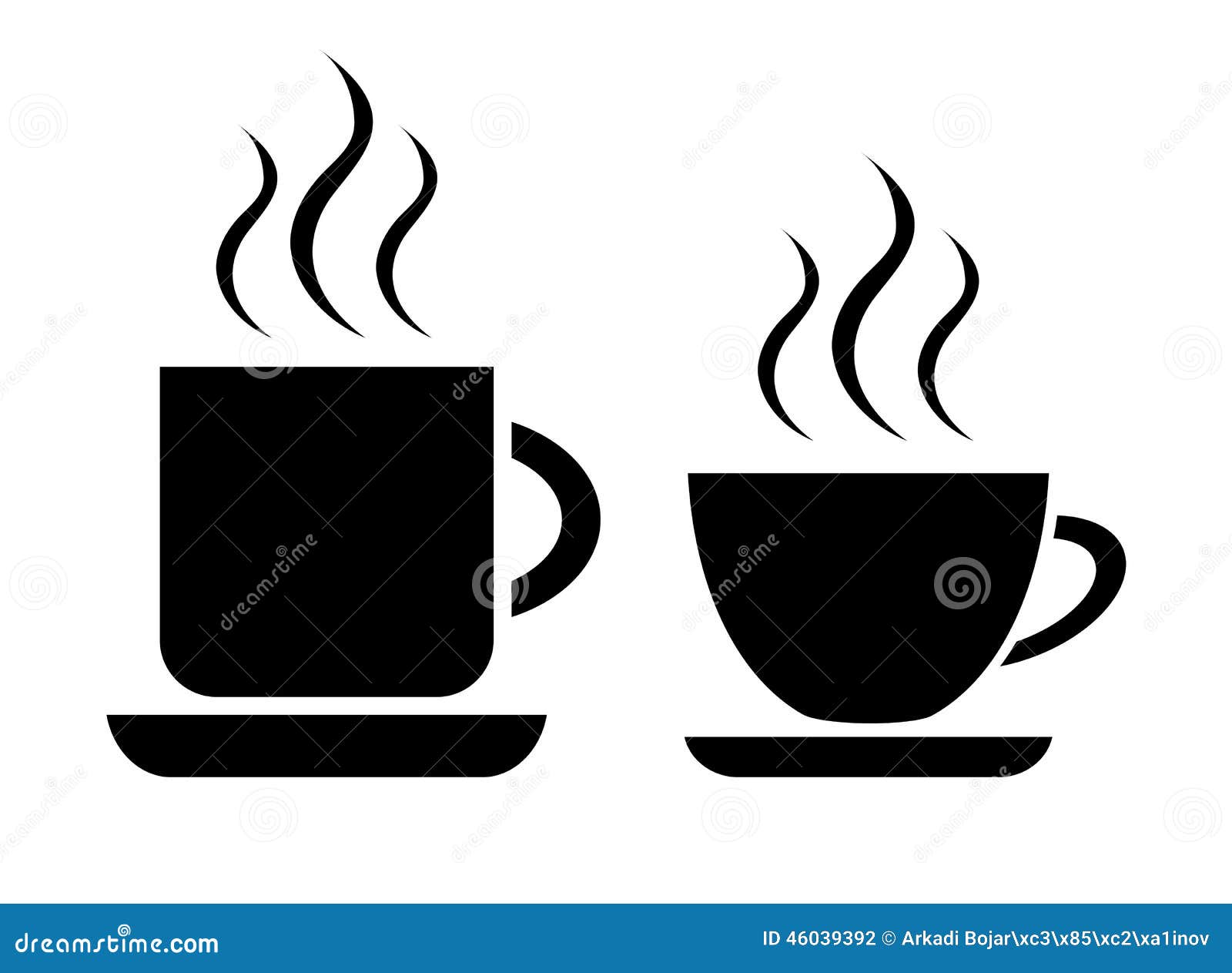 Coffee and tea cup stock vector. Illustration of shape - 46039392