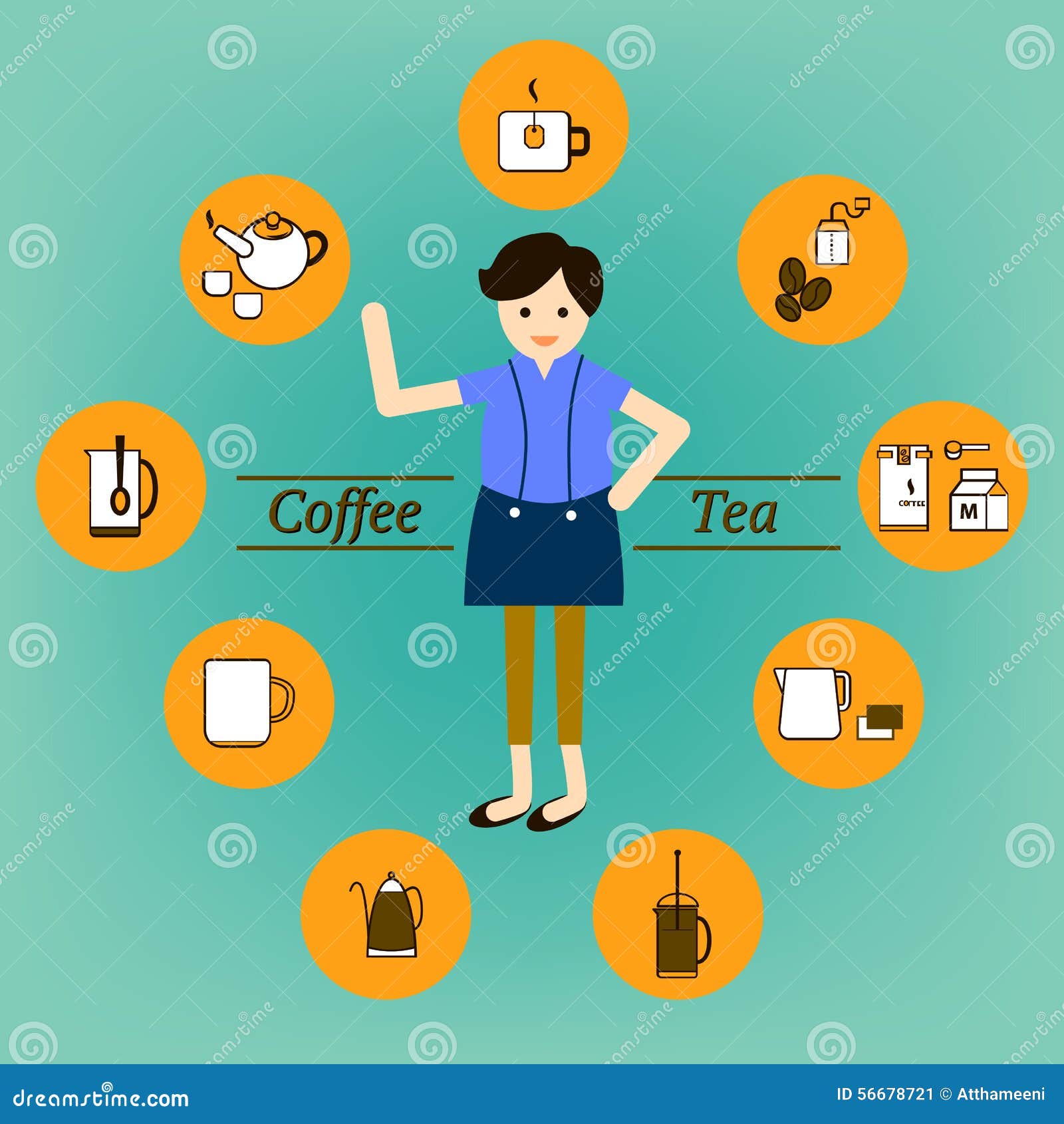 Coffee & Tea Drink Infographic Stock Vector - Illustration of beverage ...