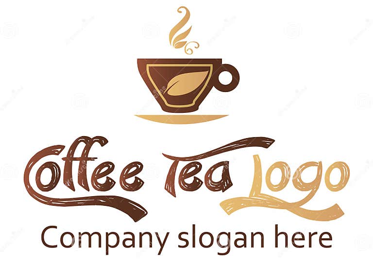 Coffee and tea logo design stock vector. Illustration of cafeteria ...