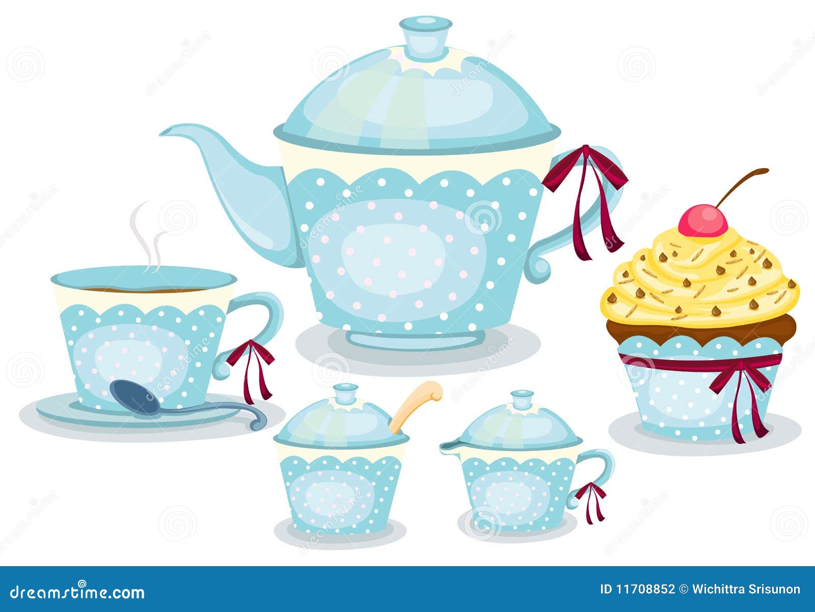 Coffee or tea set stock illustration. Illustration of food - 11708852