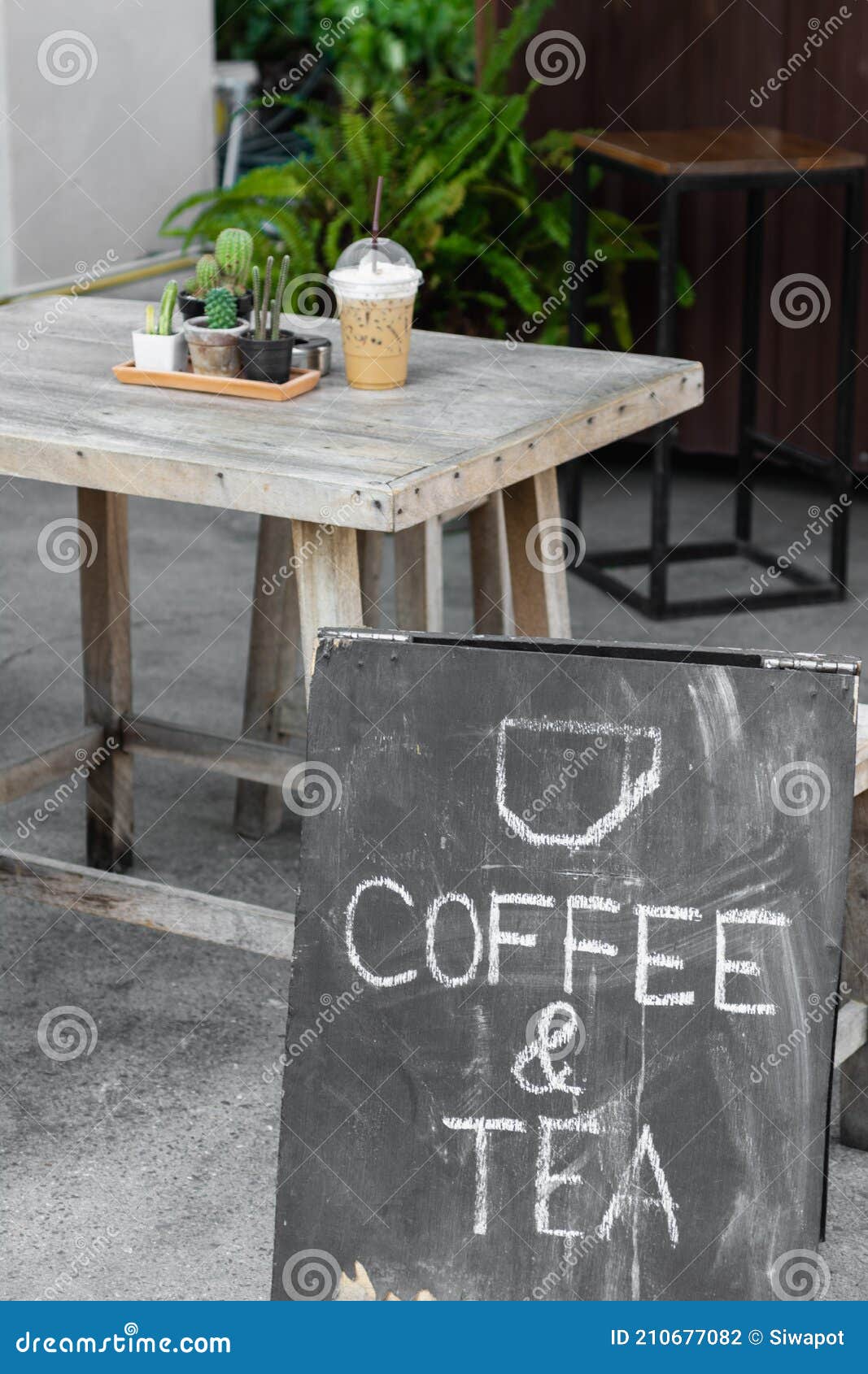 Coffee and Tea Sign in Front of Coffee Shop Stock Photo - Image of ...