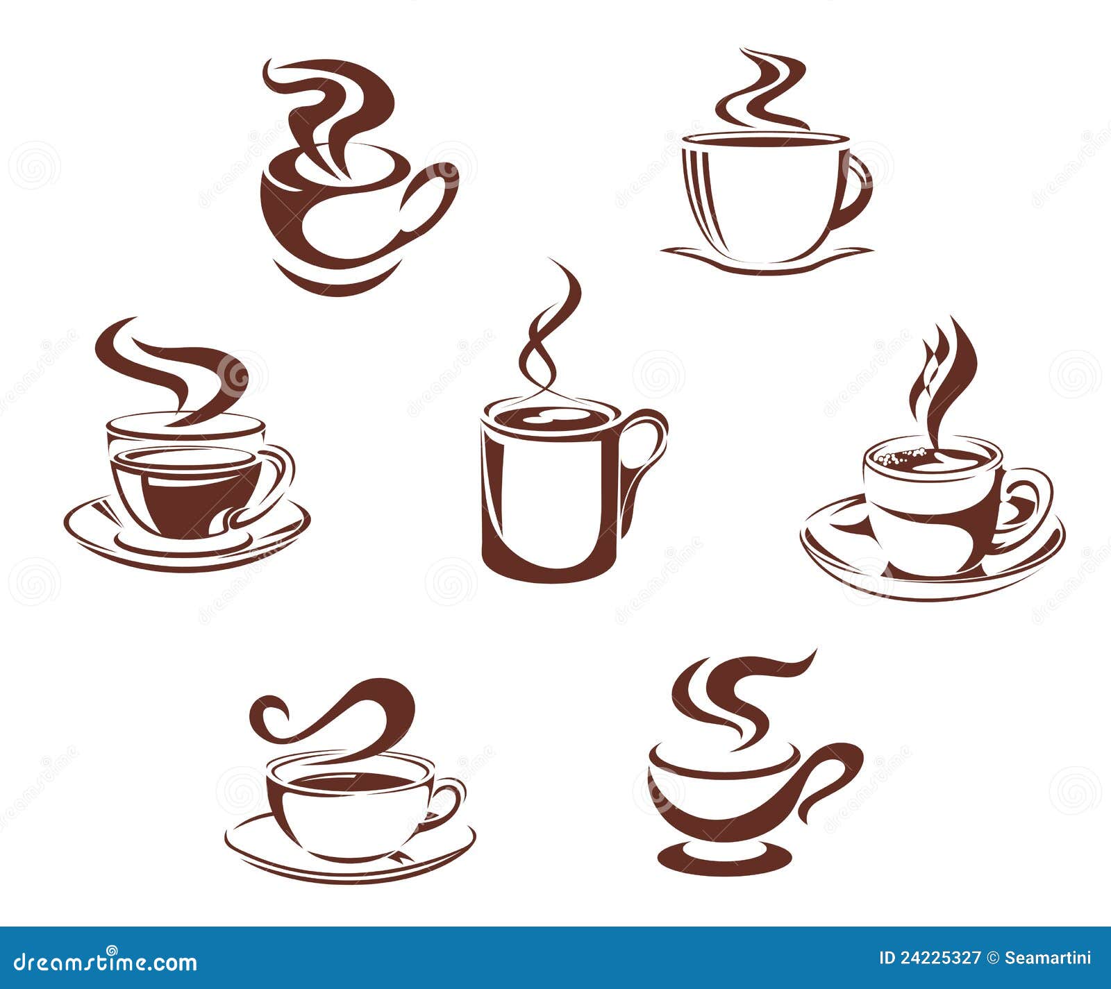 Coffee and tea symbols stock vector. Illustration of background - 24225327
