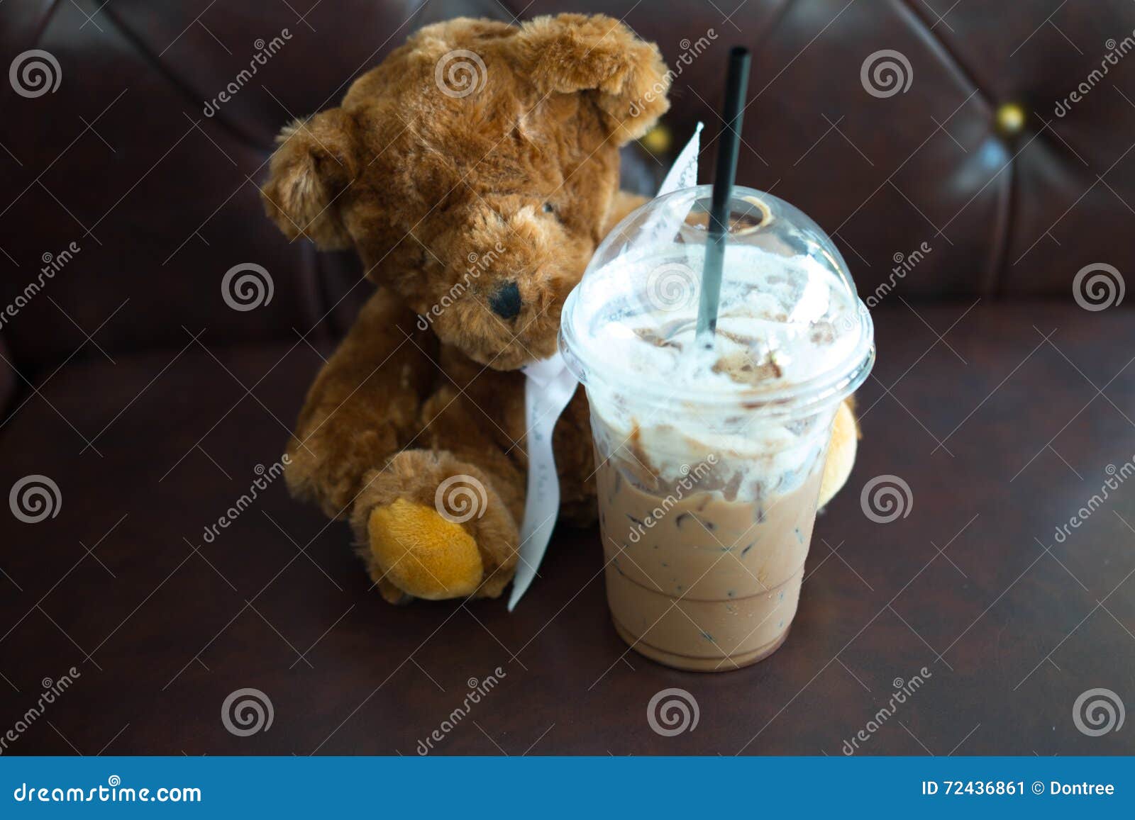 Coffee with teddy bear stock image. Image of relax, cafe - 72436861
