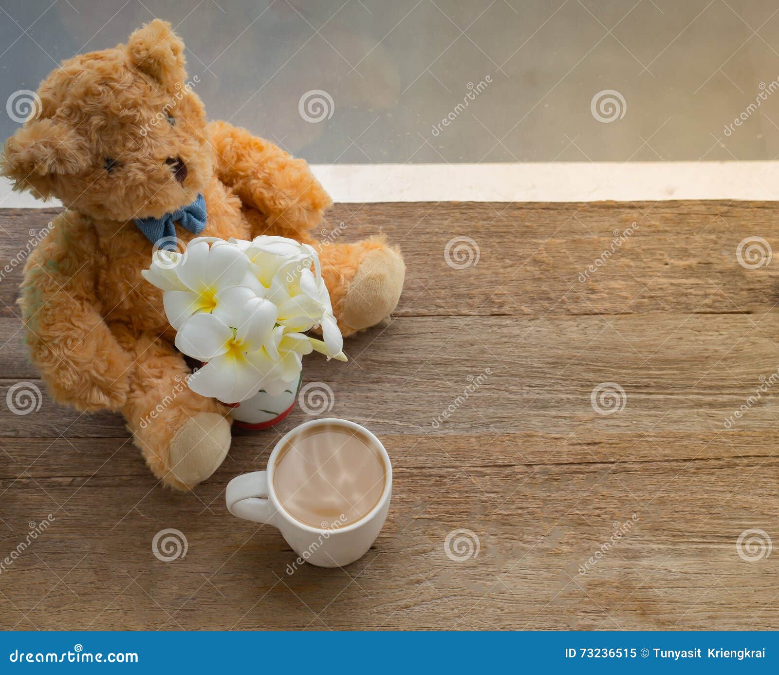 Coffee, teddy bears, stock image. Image of open, decoration - 73236515