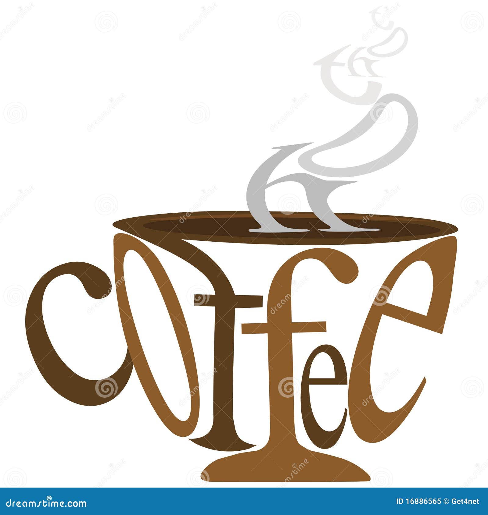 Coffee with text stock illustration. Illustration of background - 16886565