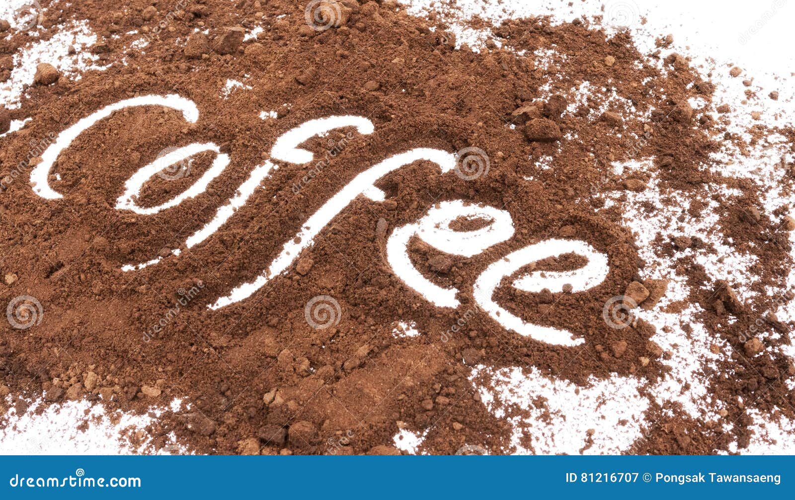 Coffee Text on Coffee Ground. Stock Image - Image of energy, draw: 81216707