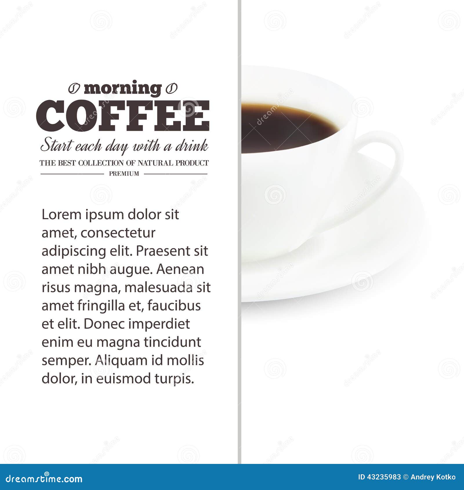 Coffee text design. stock vector. Illustration of card - 43235983
