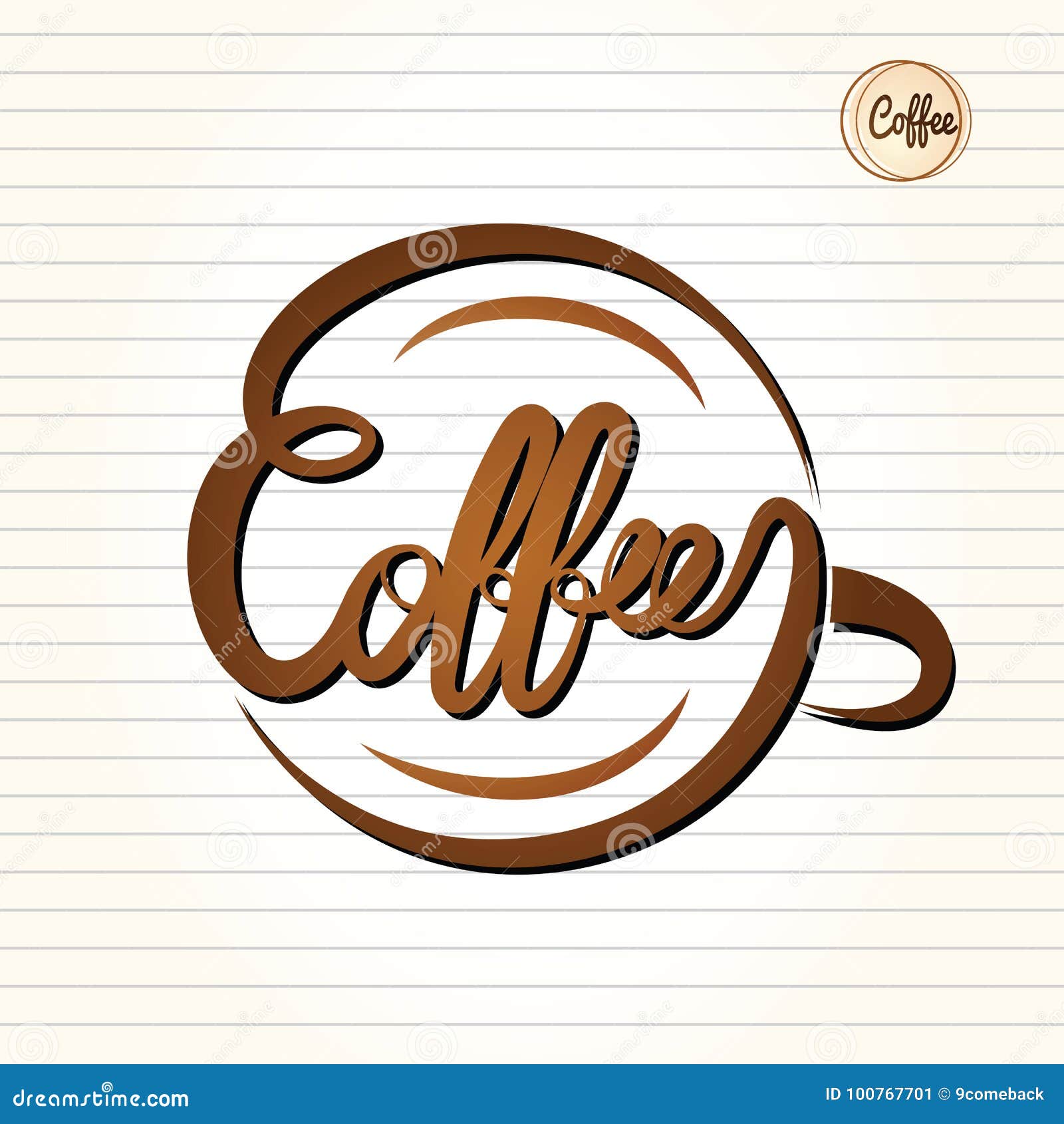 Coffee text design stock vector. Illustration of text - 100767701