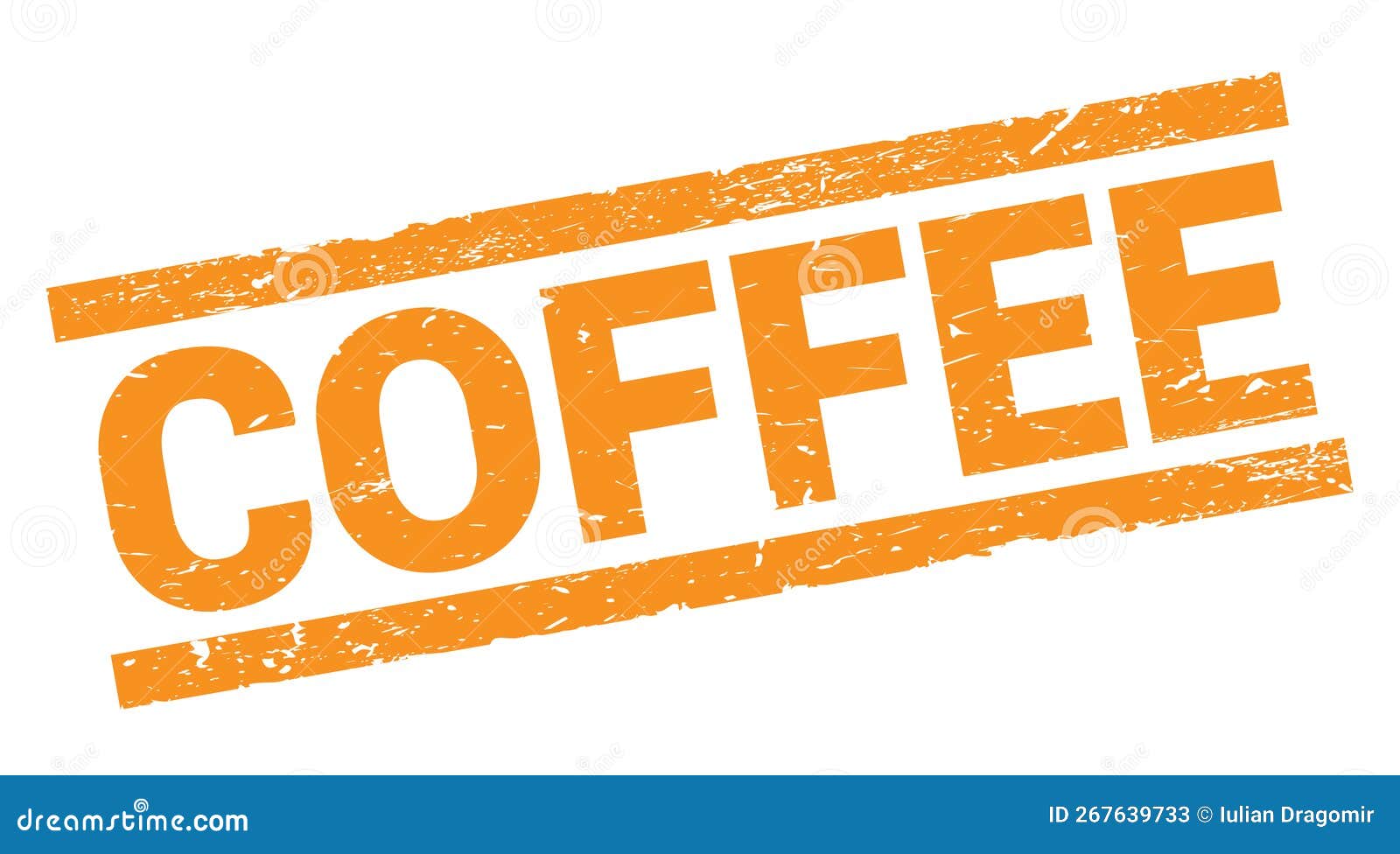 COFFEE Text on Orange Rectangle Stamp Sign Stock Illustration ...