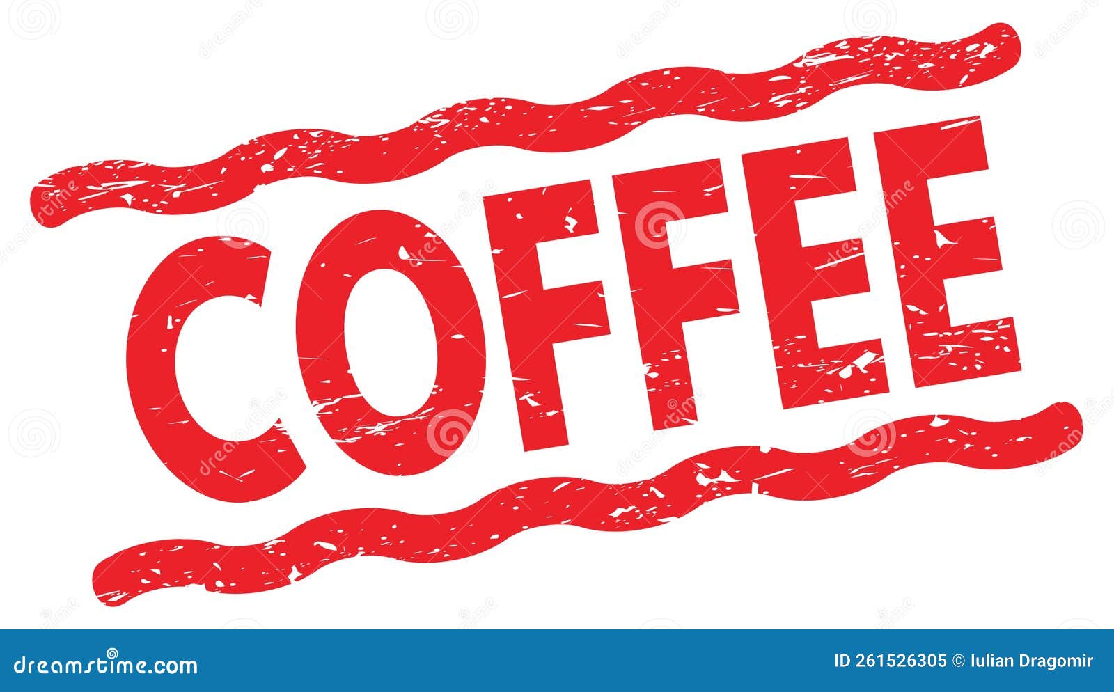 COFFEE Text on Red Lines Stamp Sign Stock Illustration - Illustration ...