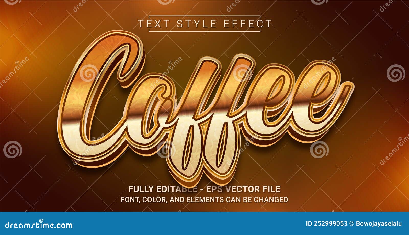Coffee Text Style Effect. Editable Graphic Text Template Stock Vector ...