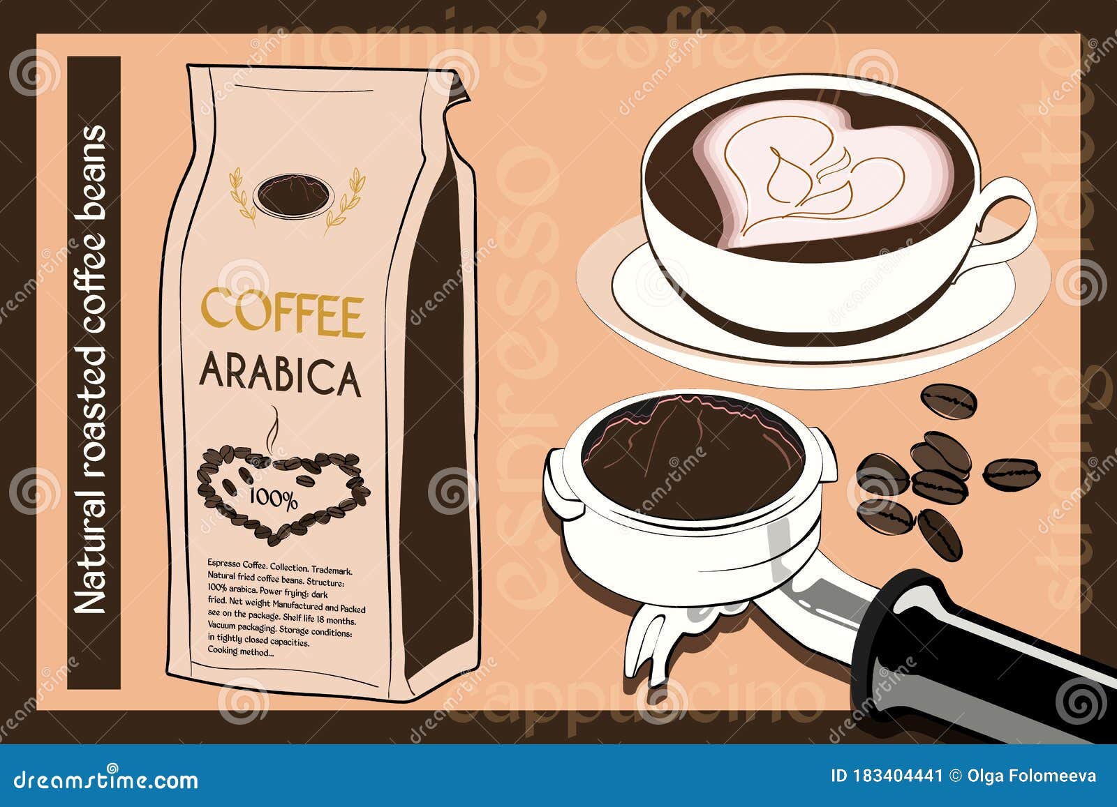 Coffee theme pattern stock vector. Illustration of cover - 183404441