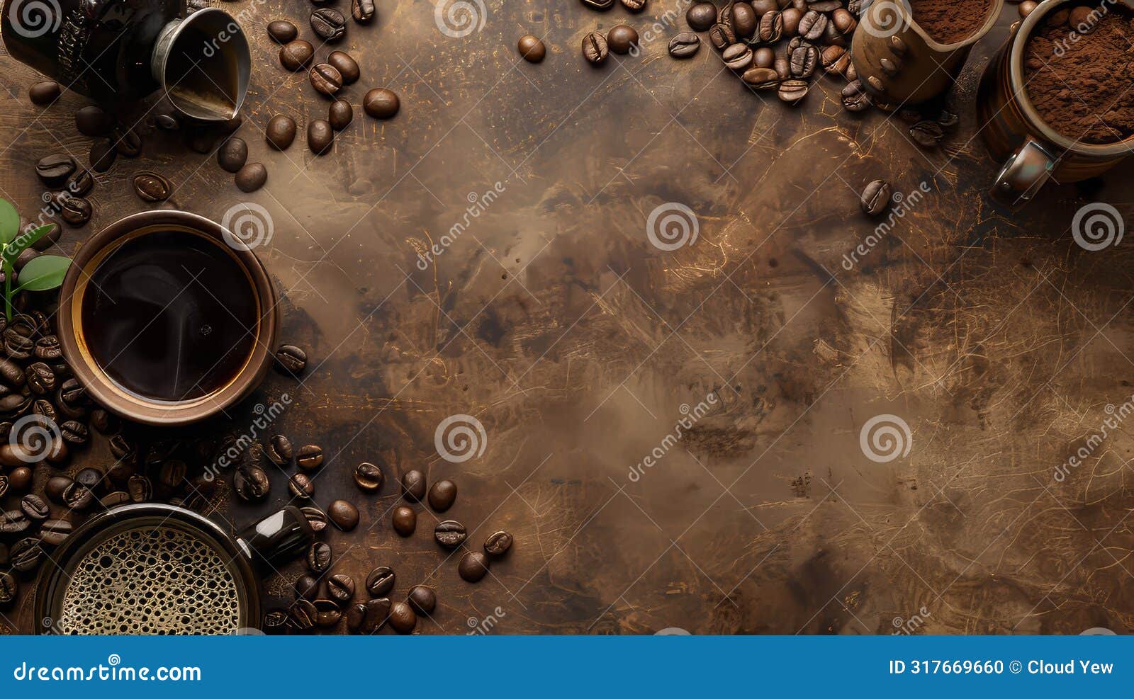Coffee-themed Layout with Open Space for Adding Your Own Elements Stock ...