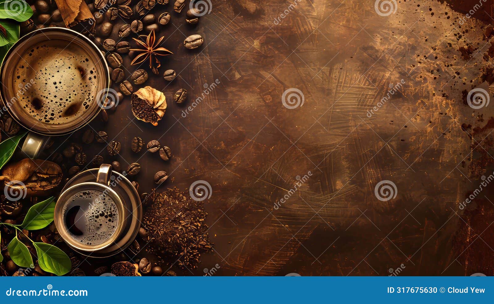 Coffee-themed Layout with Open Space for Adding Your Own Elements Stock ...