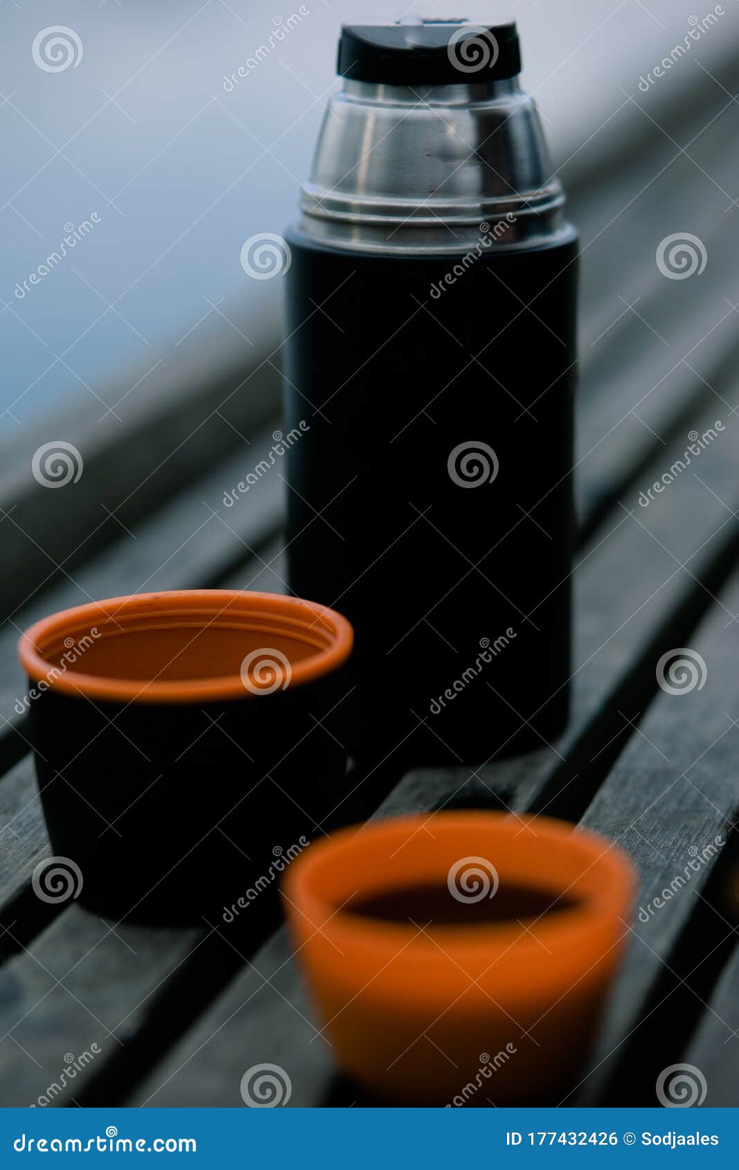 Coffee in a Thermal Container Stock Photo - Image of snow, cotton ...