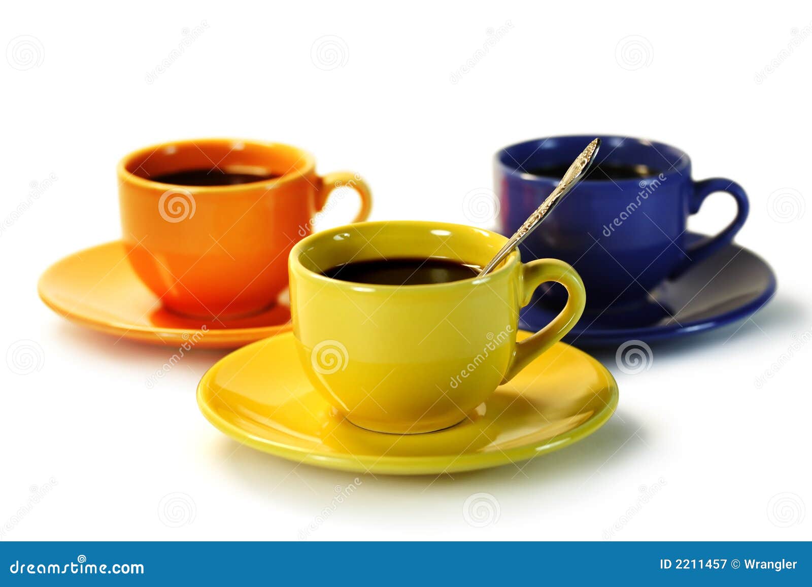 Coffee for a three people. stock image. Image of blue - 2211457