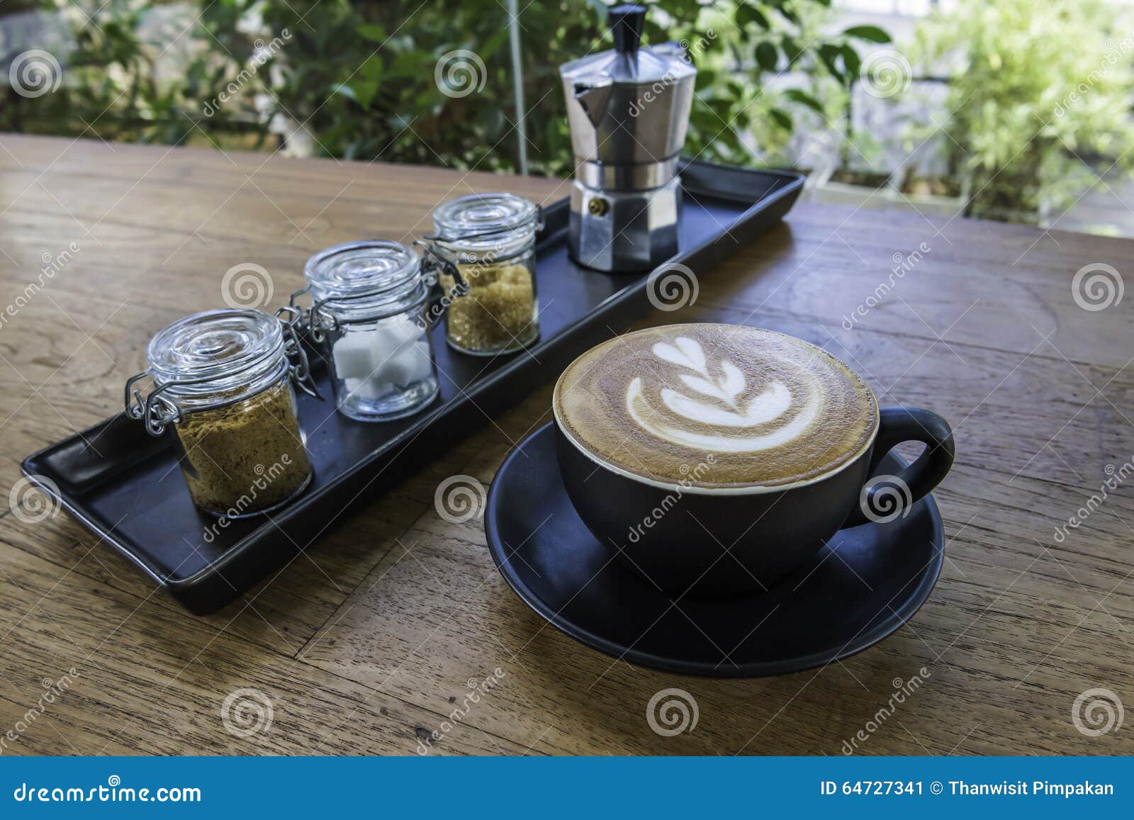 Coffee and three sugar. stock image. Image of breakfast - 64727341