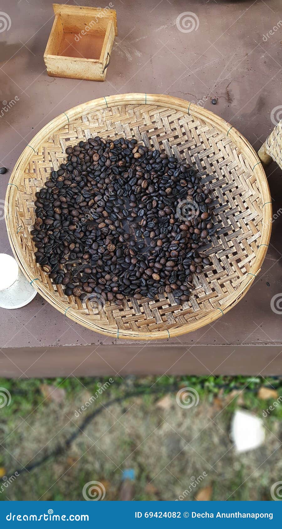 Coffee is on the Threshing Basket Stock Photo - Image of food, coffee ...