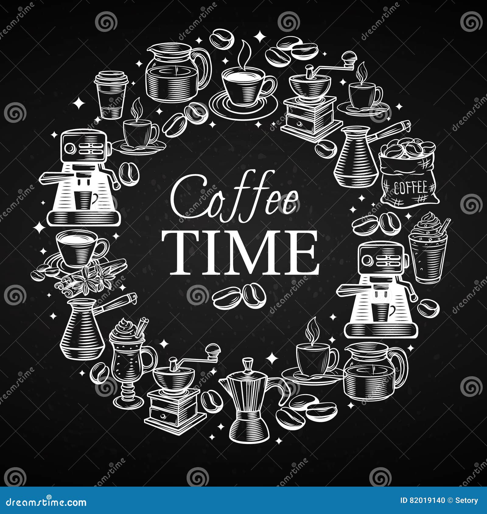 Coffee time banner stock vector. Illustration of label - 82019140