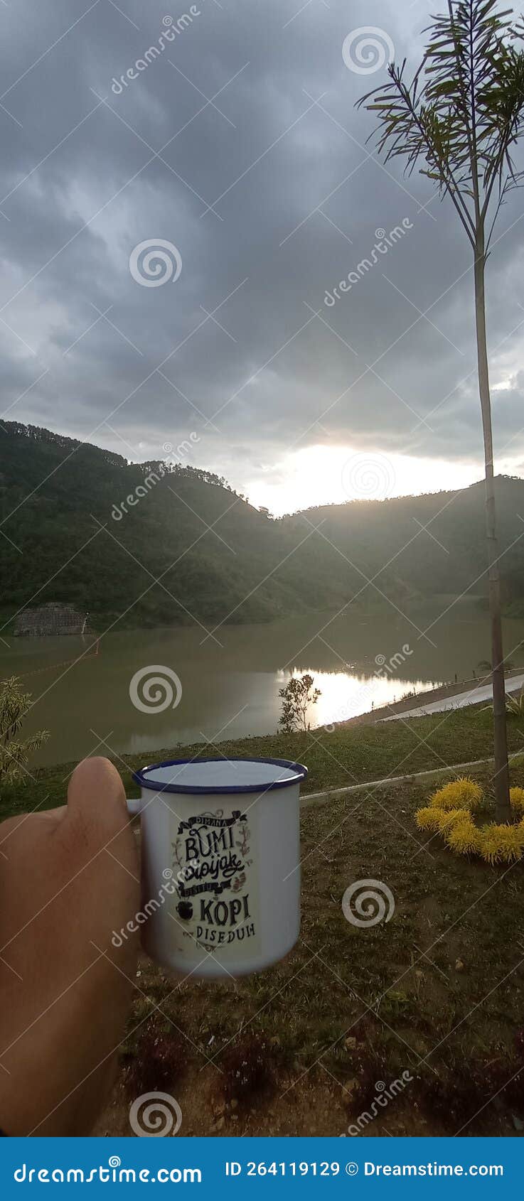 Coffee Time with Sunset with Dam View Editorial Stock Image - Image of ...