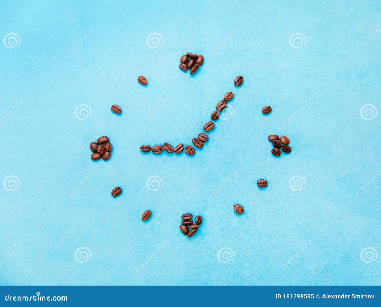 Coffee Time Concept. Clock Made from Coffee Beans Stock Image - Image ...