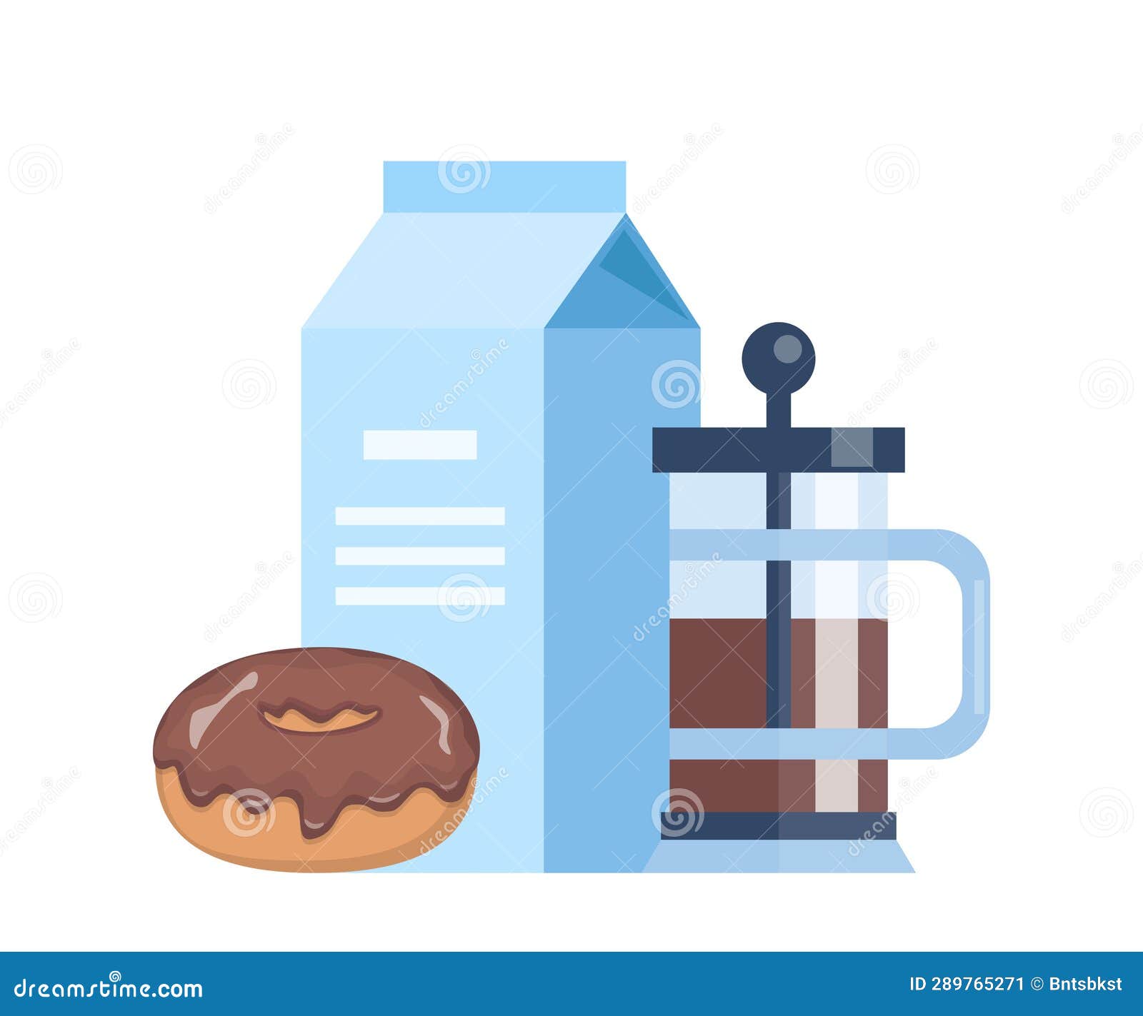 Coffee Time Concept Illustration. Early Breakfast with Coffee and ...