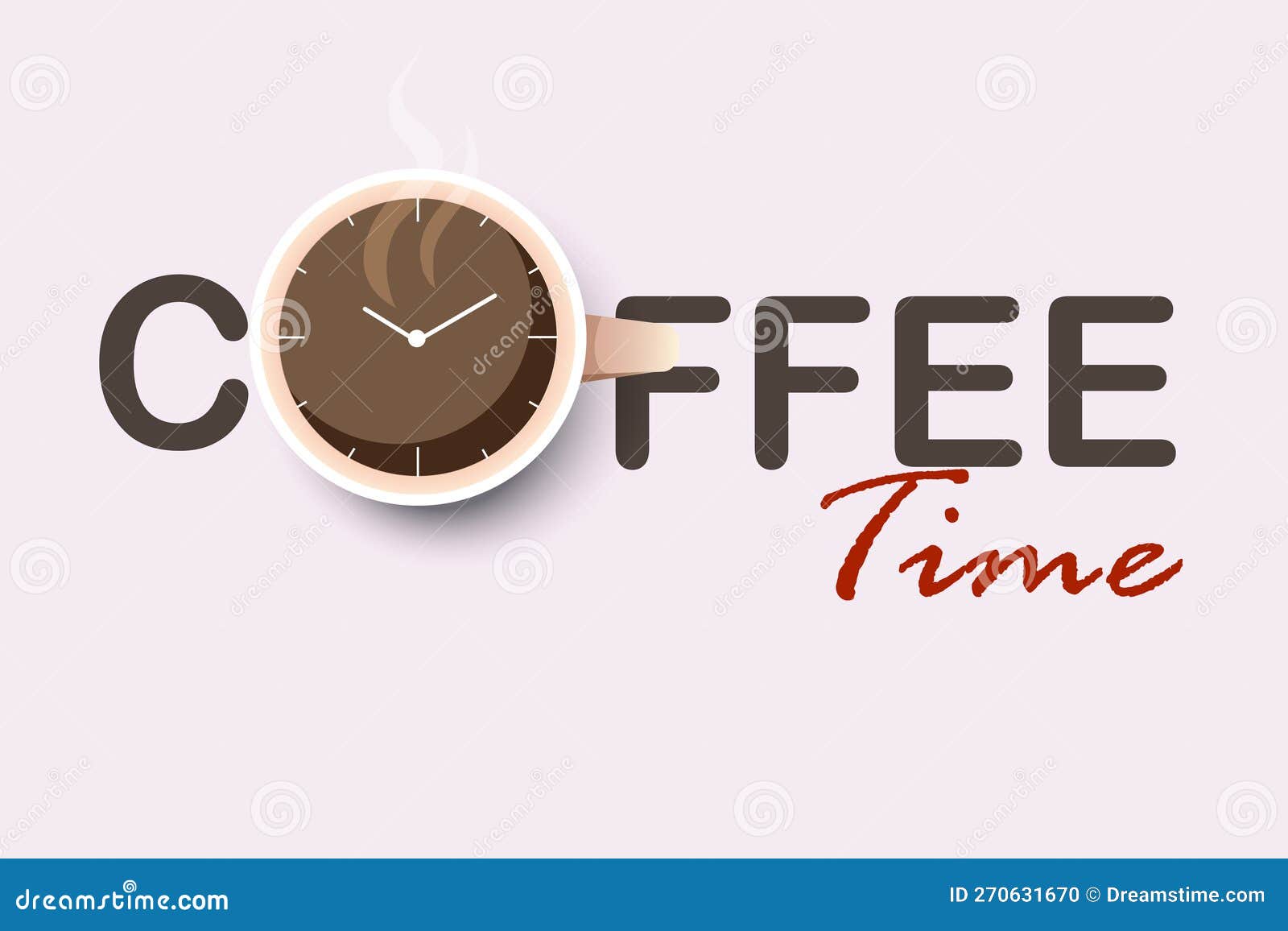 Coffee Time Concept, Coffee or Tea Break. Clock with Cup of Coffee ...