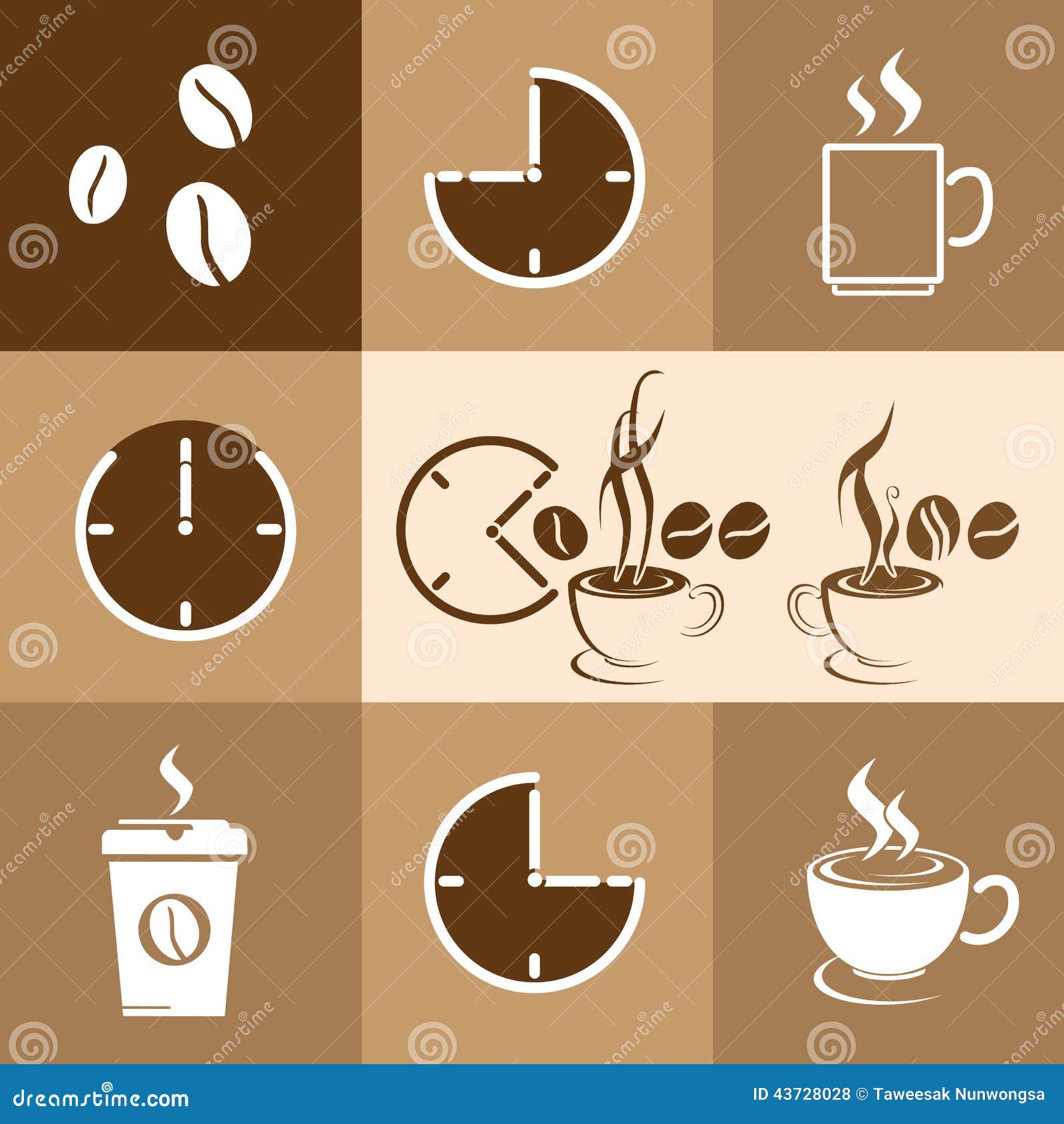 Coffee Time Design on Brown Background, Vector Illustration Stock ...